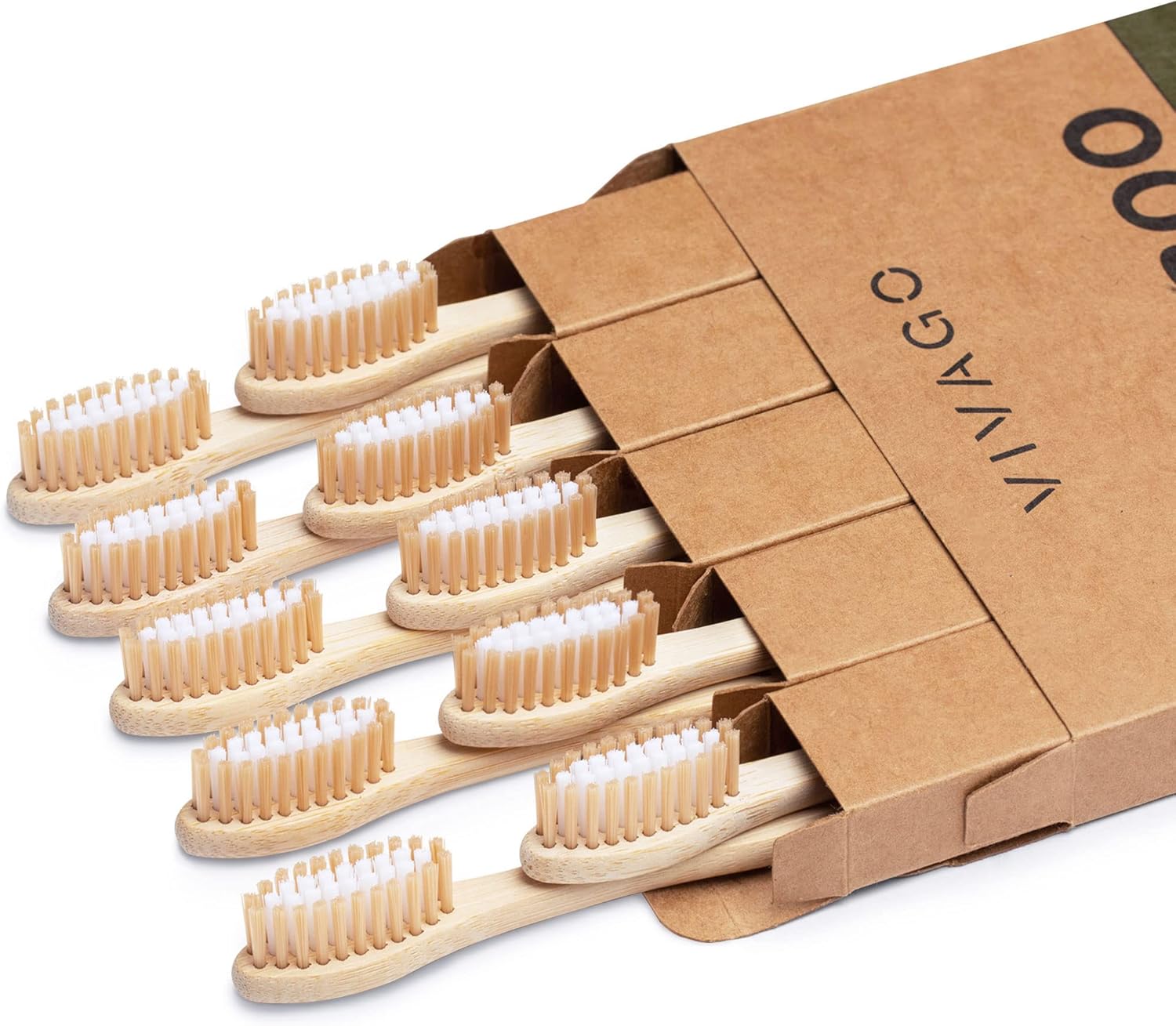 Amazon.com : VIVAGO Bamboo Toothbrushes Medium Bristles 10 Pack - BPA ...