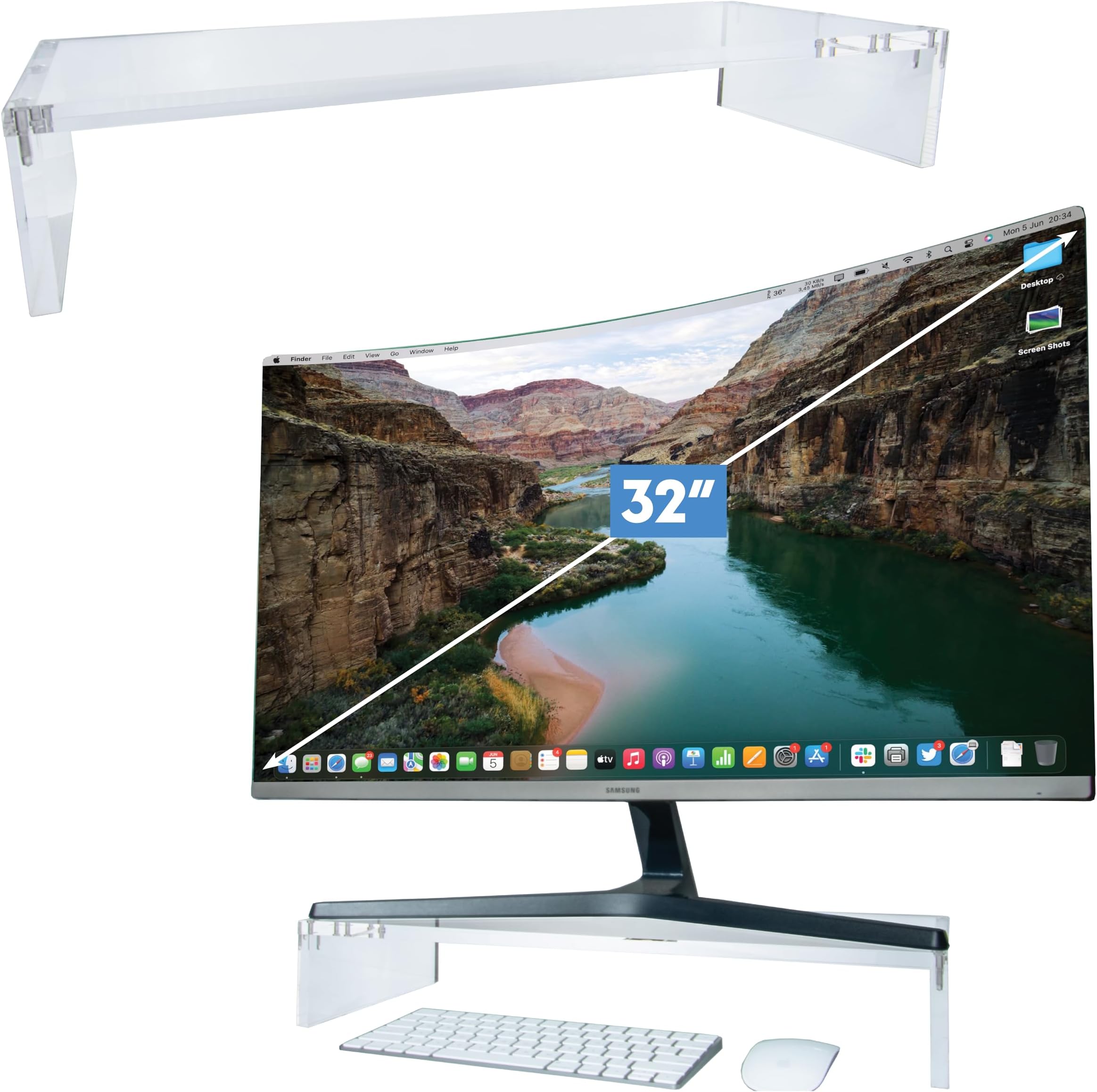 Amazon.com: AdirHome Acrylic Monitor Stand - Clear Laptop Riser for ...