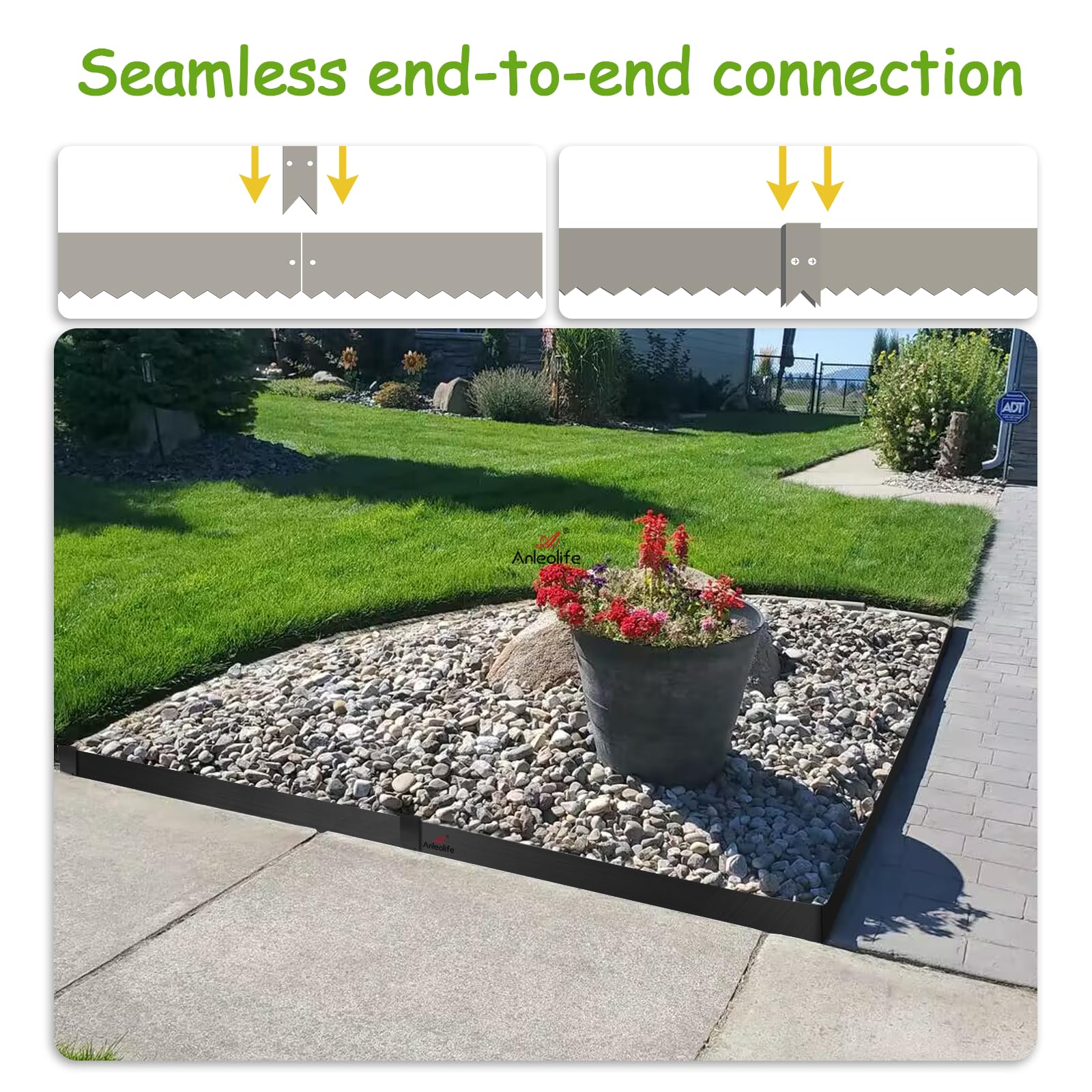 Snapklik.com : A ANLEOLIFE 6 Pack 40" LX 8" H Galvanized Steel Garden ...