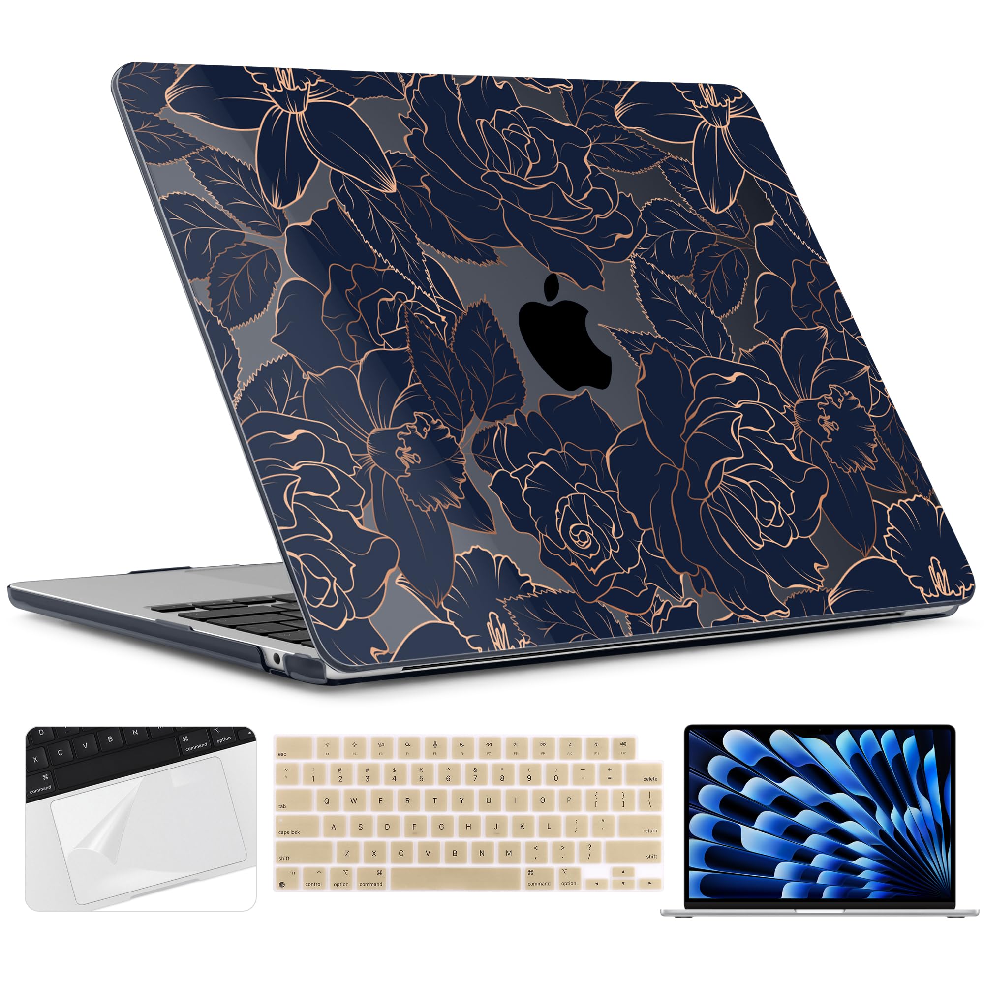Amazon.com: TWOLSKOO for M3 M2 MacBook Air 15 Inch Case 2024 2023 A3114 ...