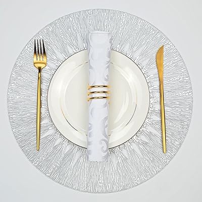 Amazon.com: 50 Pieces Silver Glitter Paper Place Mats Sparkle 14 ...