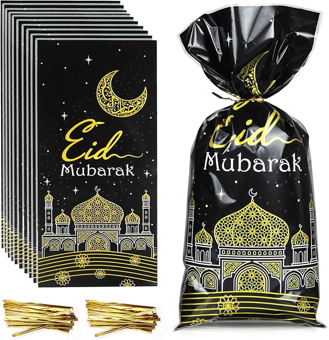100 Stück Eid Mubarak Tüten, Ramadan Thema Geschenktüten Partytüten ...