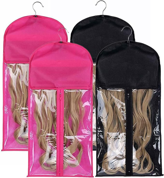 Amazon.com: Jitony 4 PCS Wig Storage Bags with Hangers, Portable Wig ...