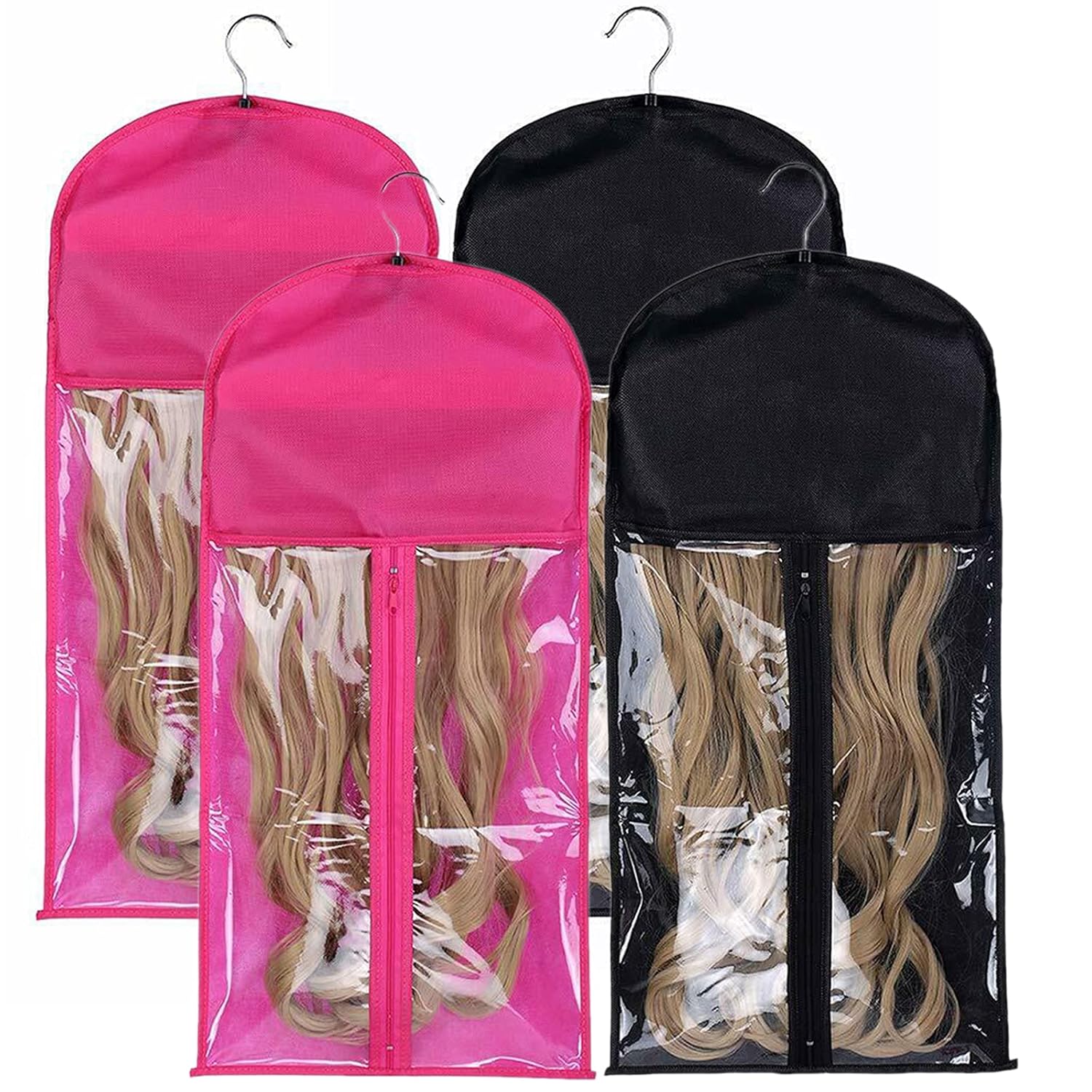 Amazon.com: Jitony 4 PCS Wig Storage Bags with Hangers, Portable Wig ...