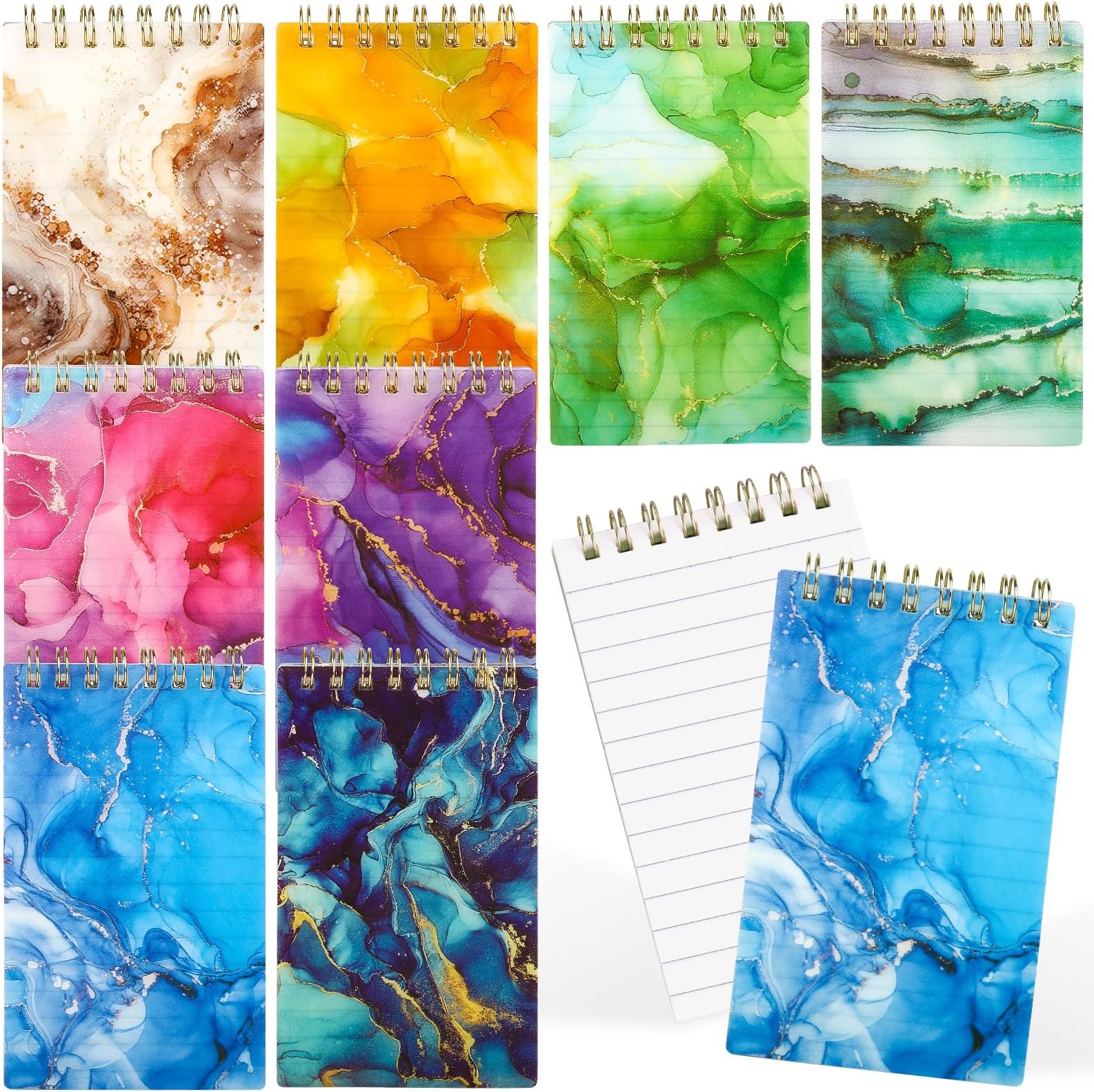 Koogel 8PCS Spiral Pocket Notebooks, Lined Mini Notepads 3x5inch ...