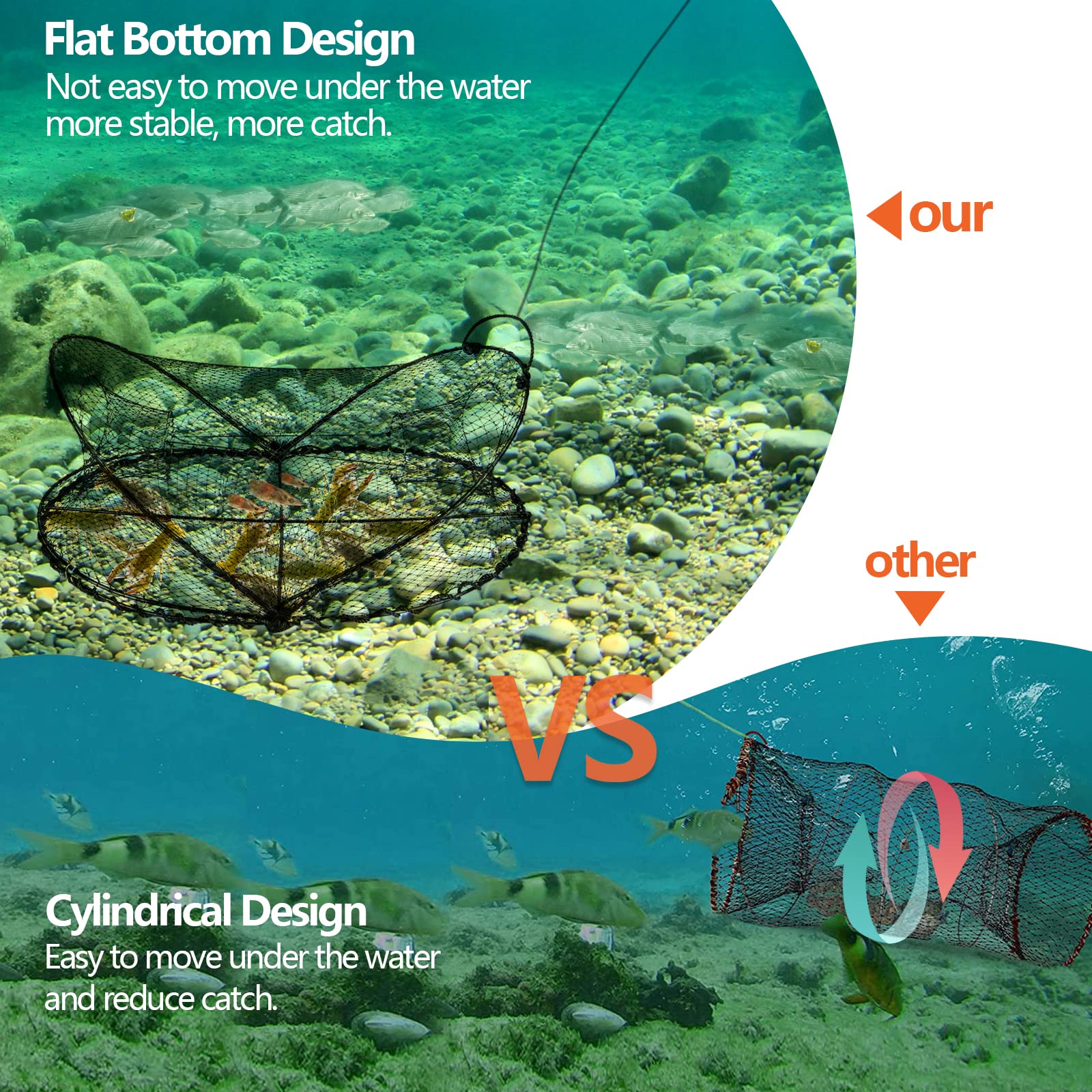 Snapklik.com : 2PCS Crawfish Trap, Crab Traps For Blue Crabs Crayfish ...