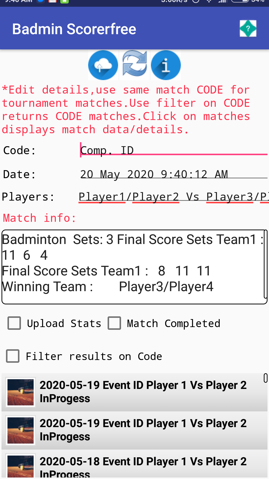 Badminton Match/Stats Scorer free:Amazon.es:Appstore for Android