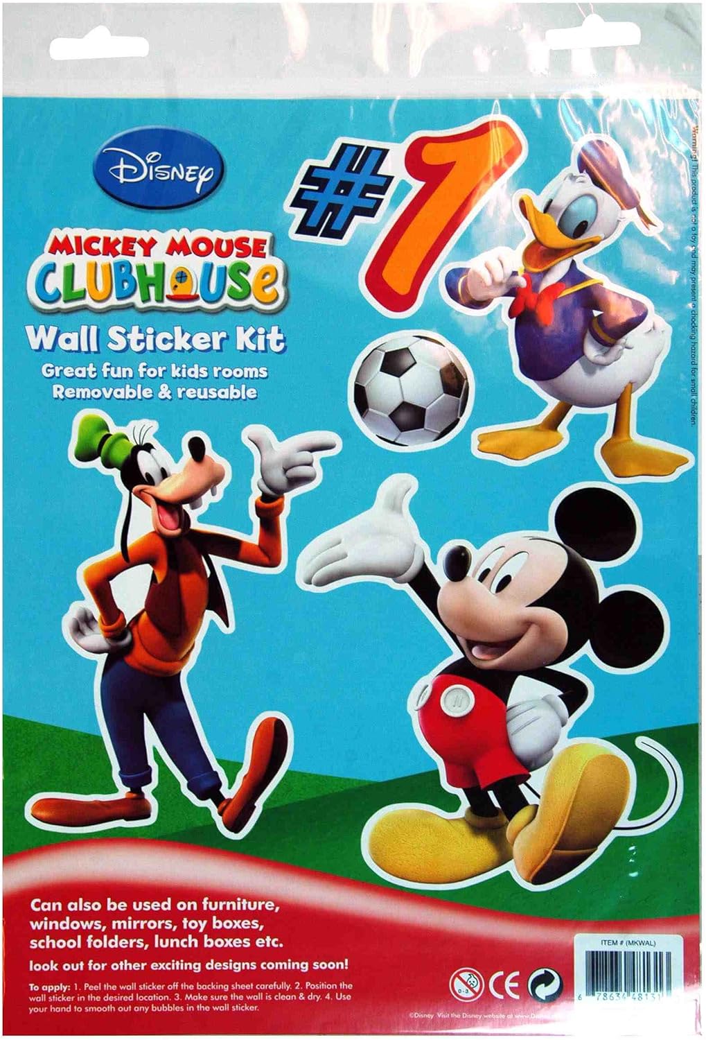 Mickey Mouse Clubhouse Wall Stickers - Kids Sticker Sheet [Toy ...