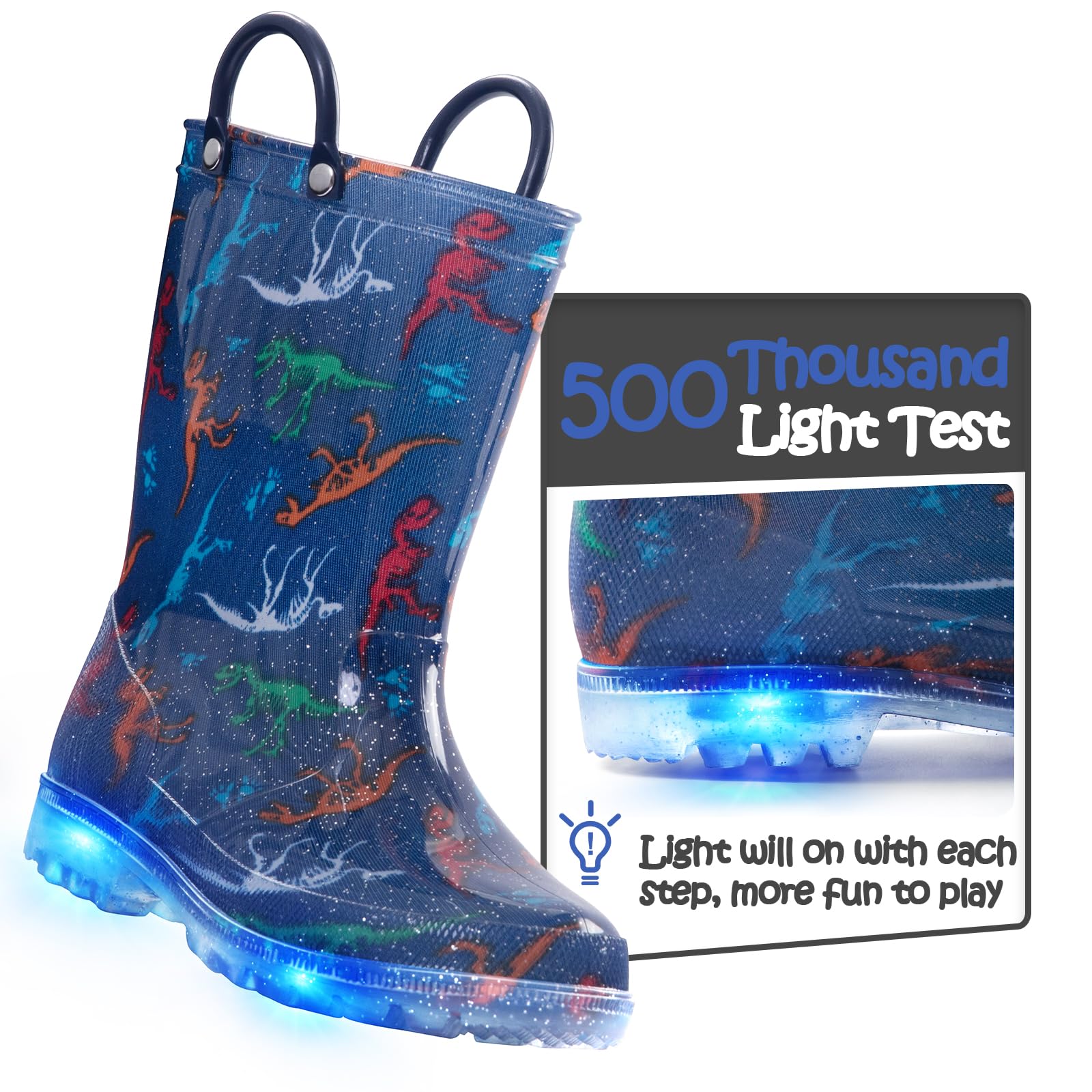 Snapklik.com : K KomForme Toddler Light Up Rain Boots Patterns And ...