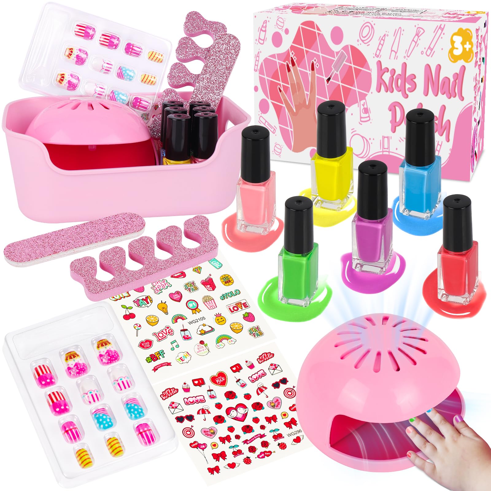 Amazon.com : EULRGAUS Kids Nail Polish Set for Girls, 14PCS Nail Art ...