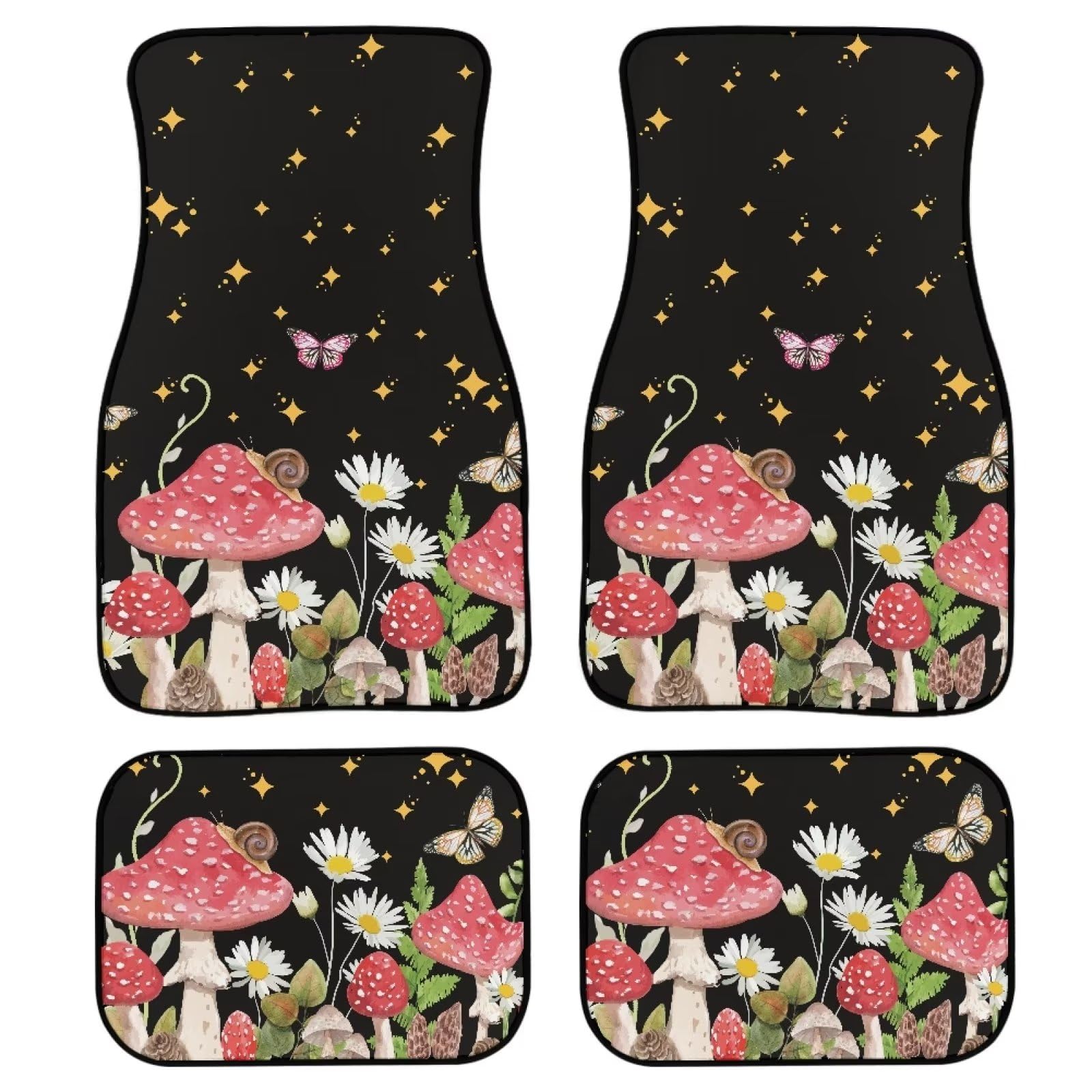 Amazon.com: Universal Fit All Weather Black Cute Car Floor Mats for ...