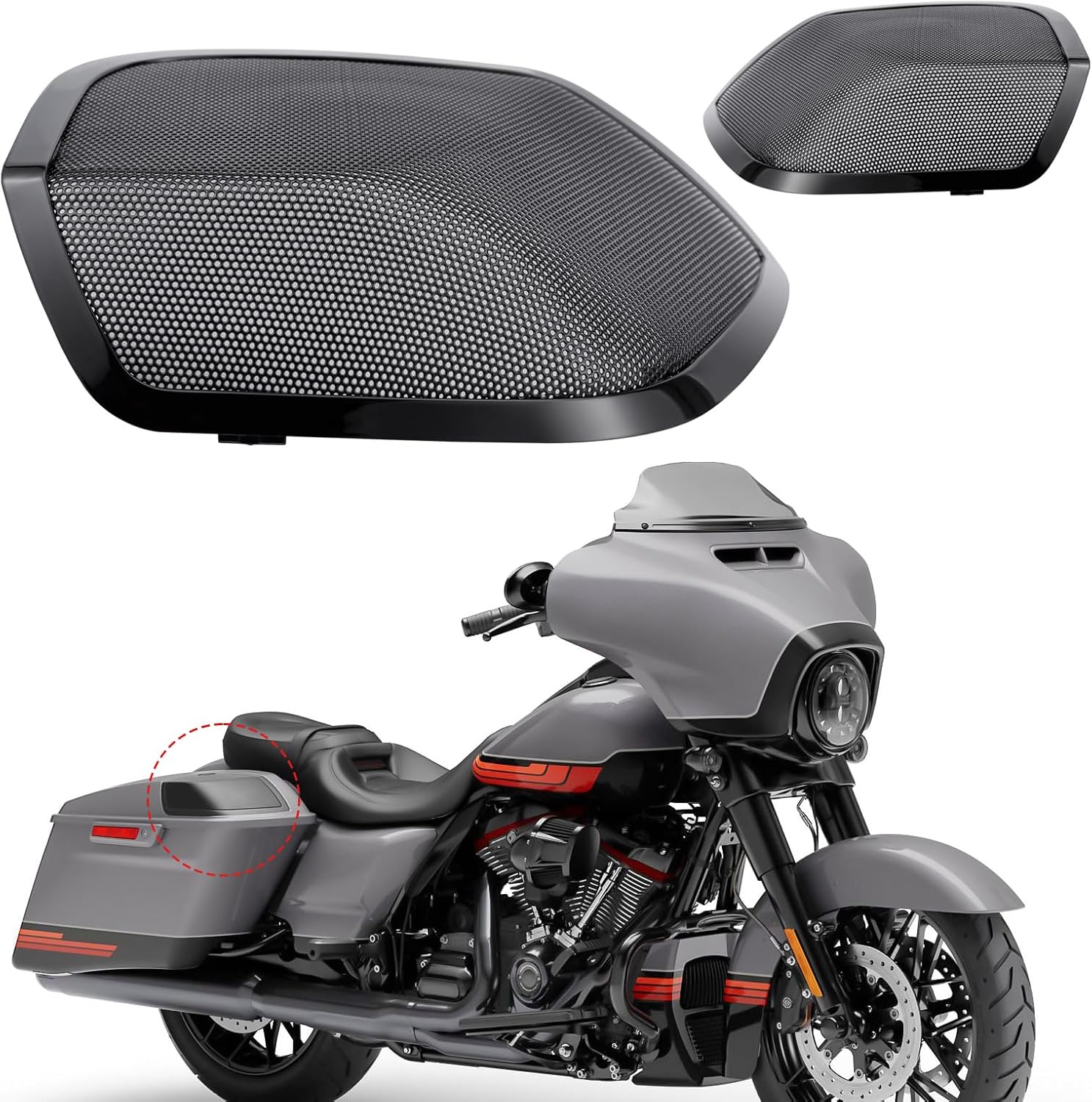 Amazon.com: BRZOXIN Saddlebag Lid Speaker Grills 5x7 inch, Extended ...