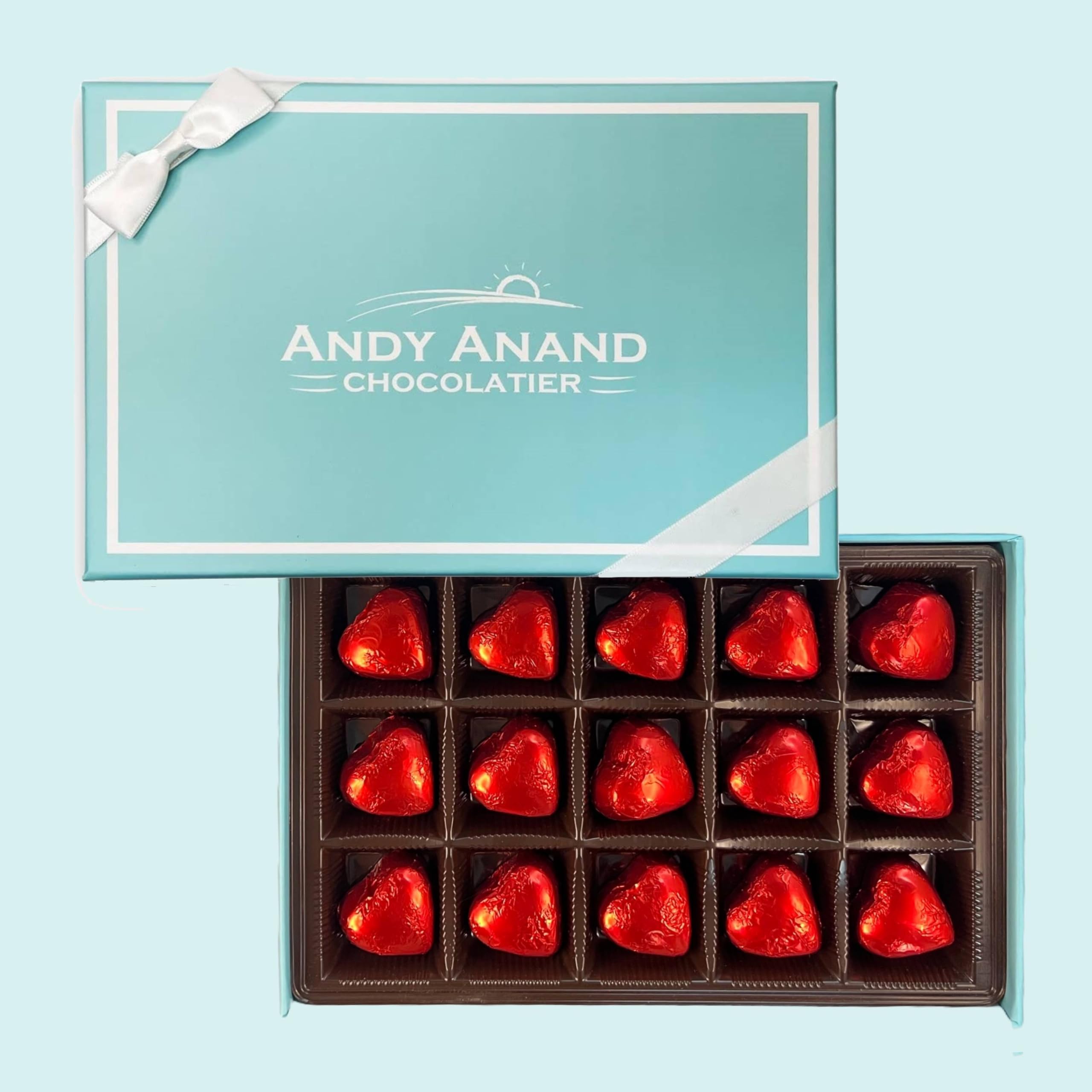 Amazon.com : Andy Anand Sugar Free Milk Chocolate 15 Heart Pralines ...