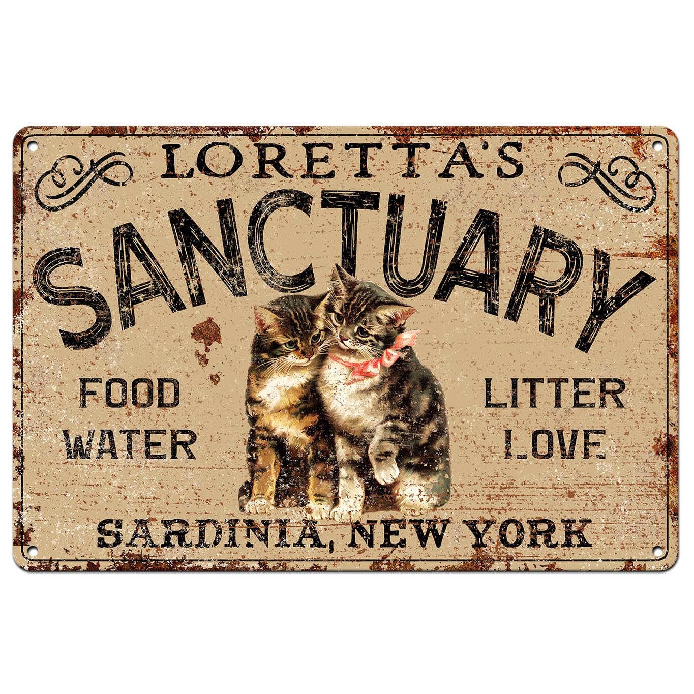 Amazon.com: Personalized Cat Sanctuary Sign with Names Indoor Outdoor ...