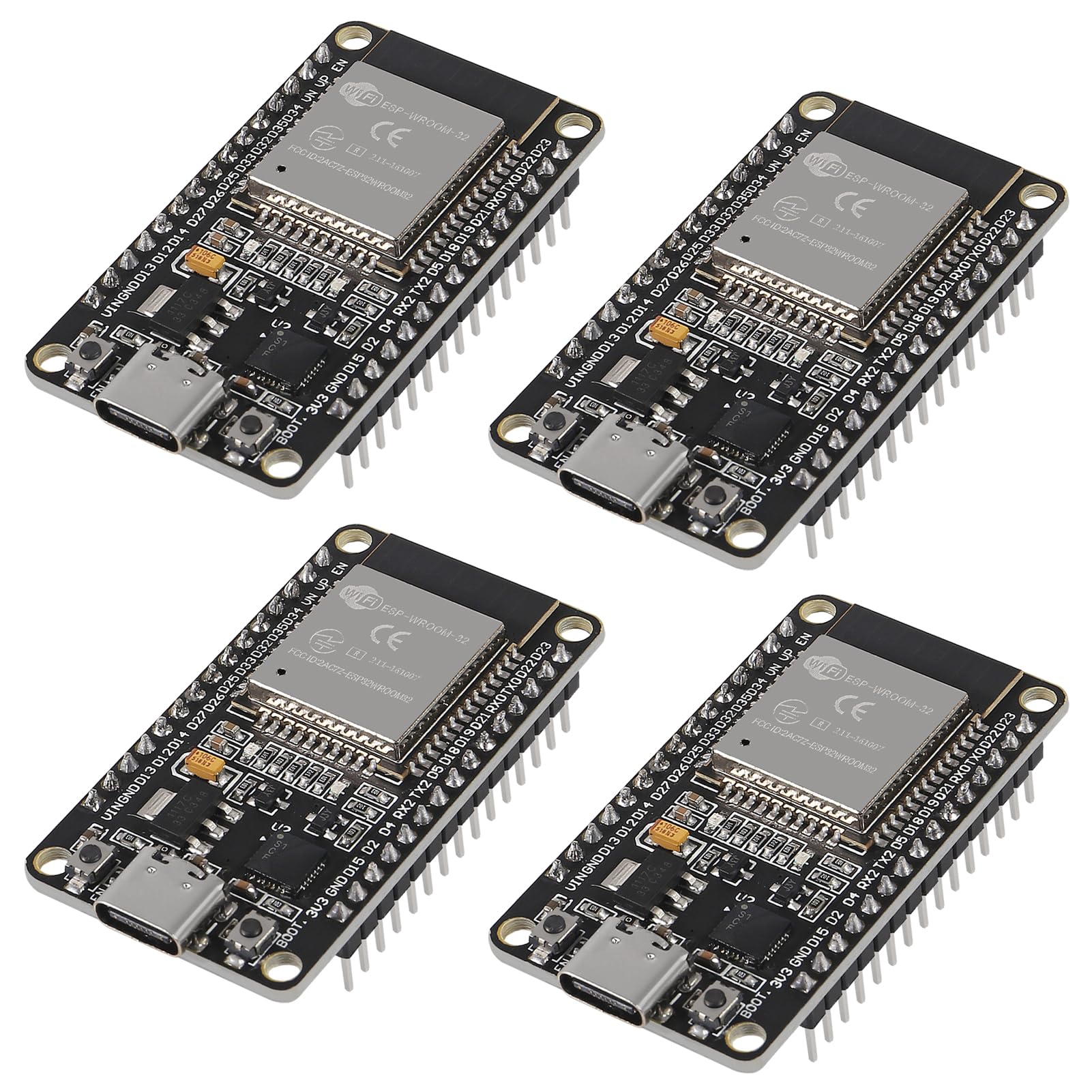 Amazon.com: 4pcs Tipo-C 30pins CP2102 ESP-WROOM-32 ESP32 ESP-32S Placa ...