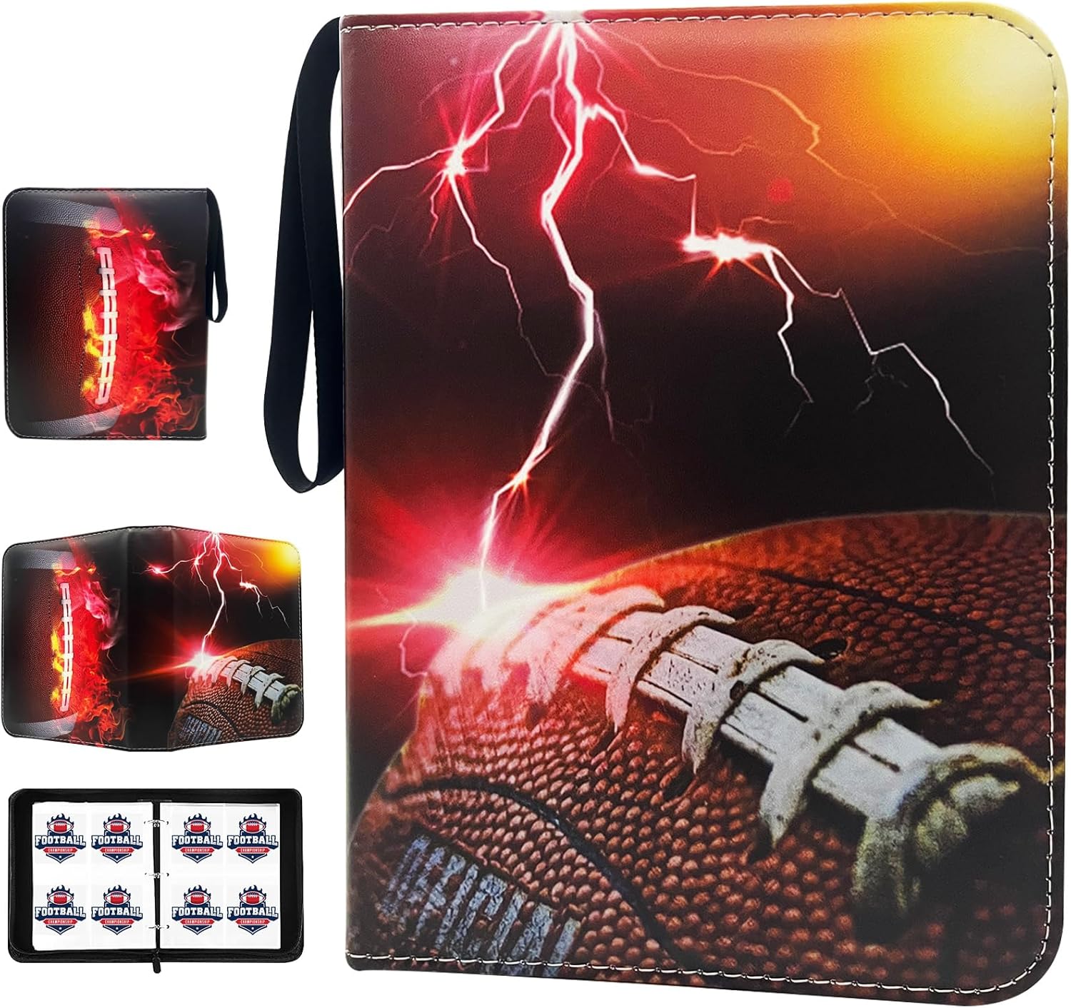 Amazon.com: Football Card Binder with Sleeves, Trading Cards Album Fits ...