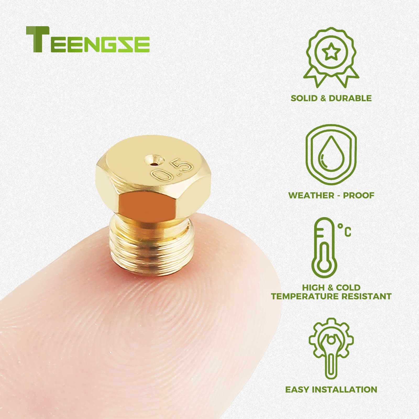 Snapklik.com : M60.75mm/0.5mm Brass Jet Nozzle, 20PCS LP Gas Conversion ...
