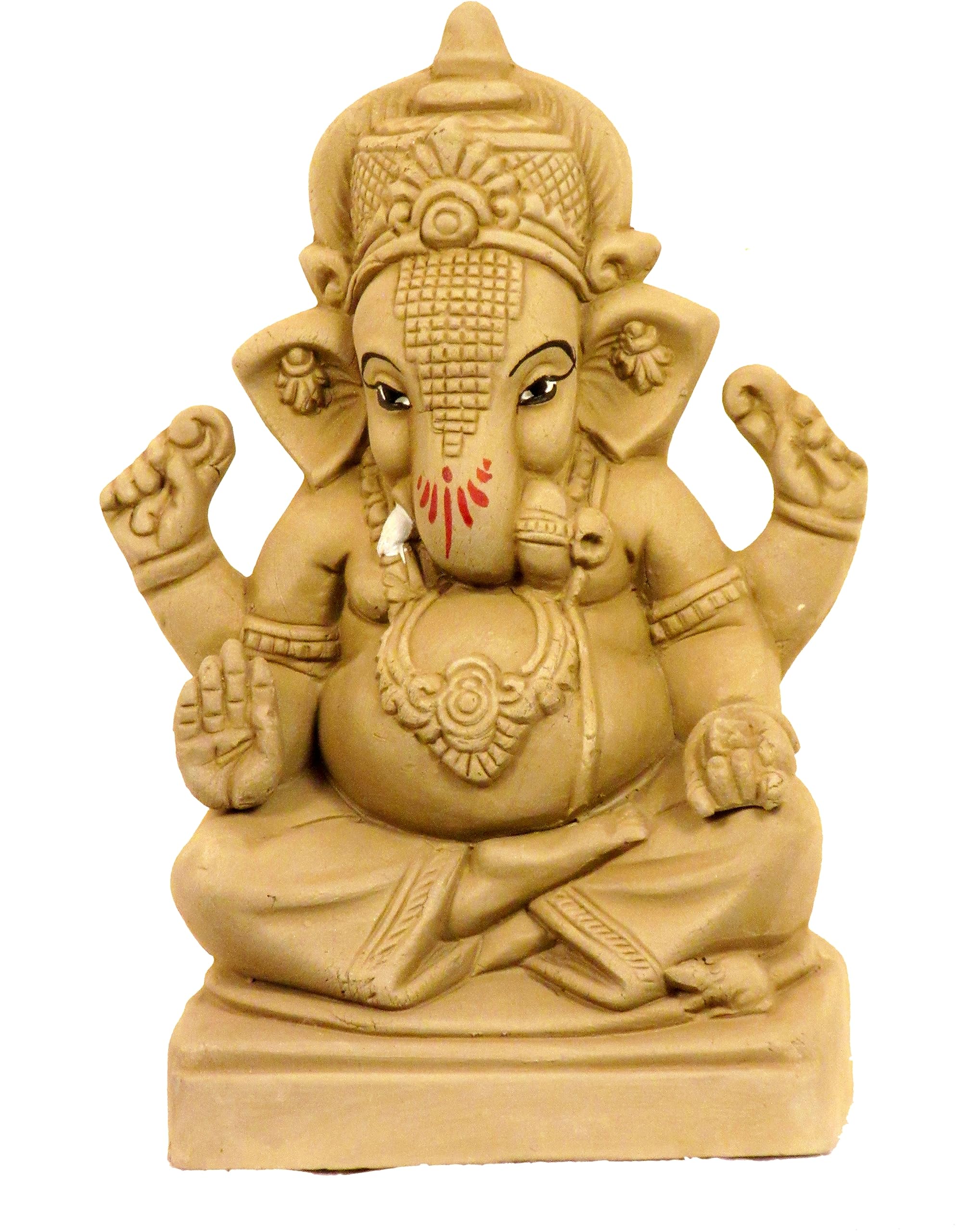 Buy Suninow 100% Eco Friendly Clay Ganesh Idol for Ganesh Chaturthi 7.4 ...