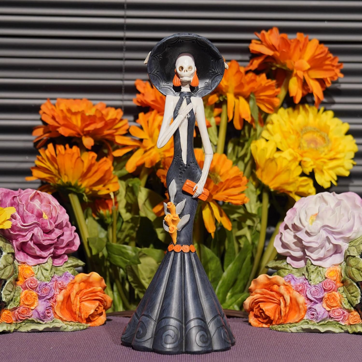 Amazon.com: Day-of-The-Dead Halloween-Decorations Catrina Skeleton ...