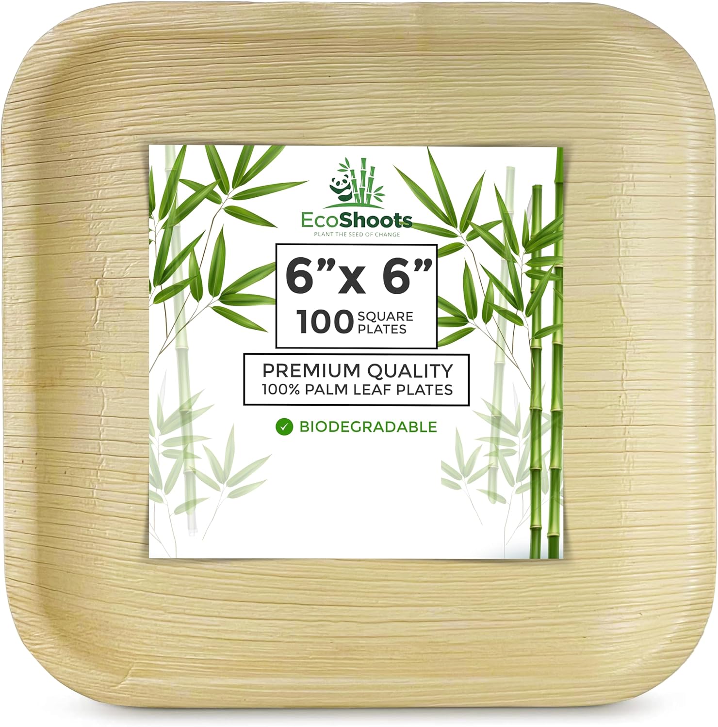 Amazon.com: EcoShoots Palm Leaf Plates 6" X 6" - Pack of 100 ...