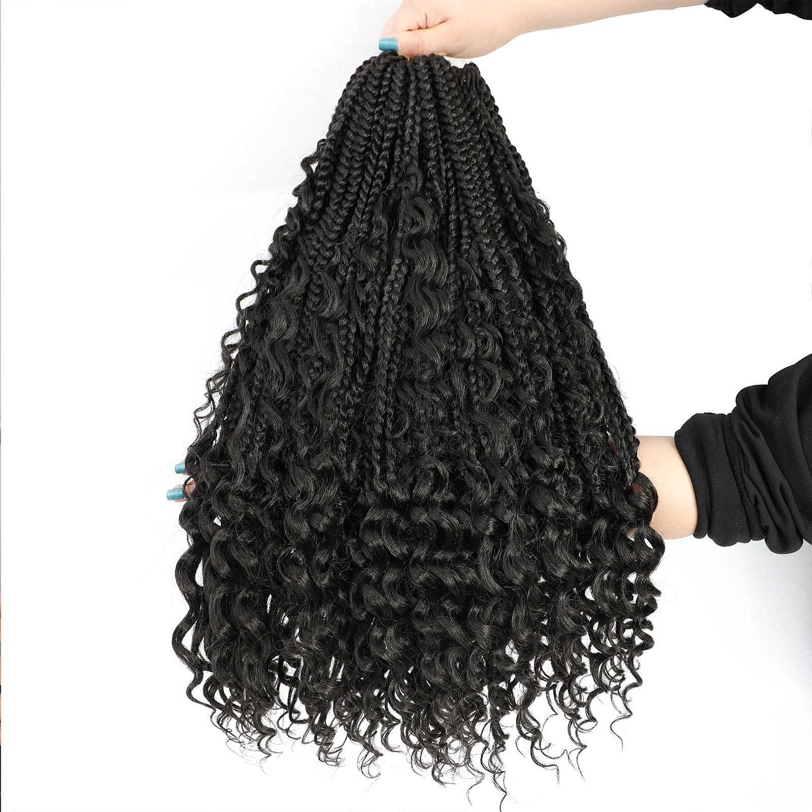 Crochet Box Braids Curly Ends 144 Strands 22 Inch Bohomian Crochet ...