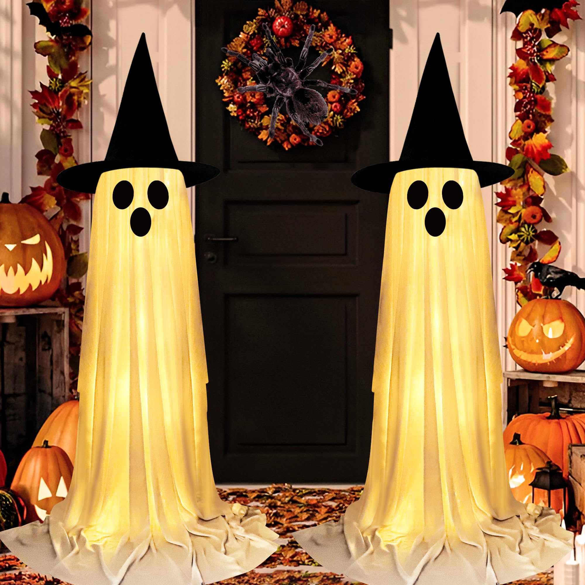 Amazon.com: 2PCS Ghost Halloween Decorations Indoor, Spooky Ghost ...