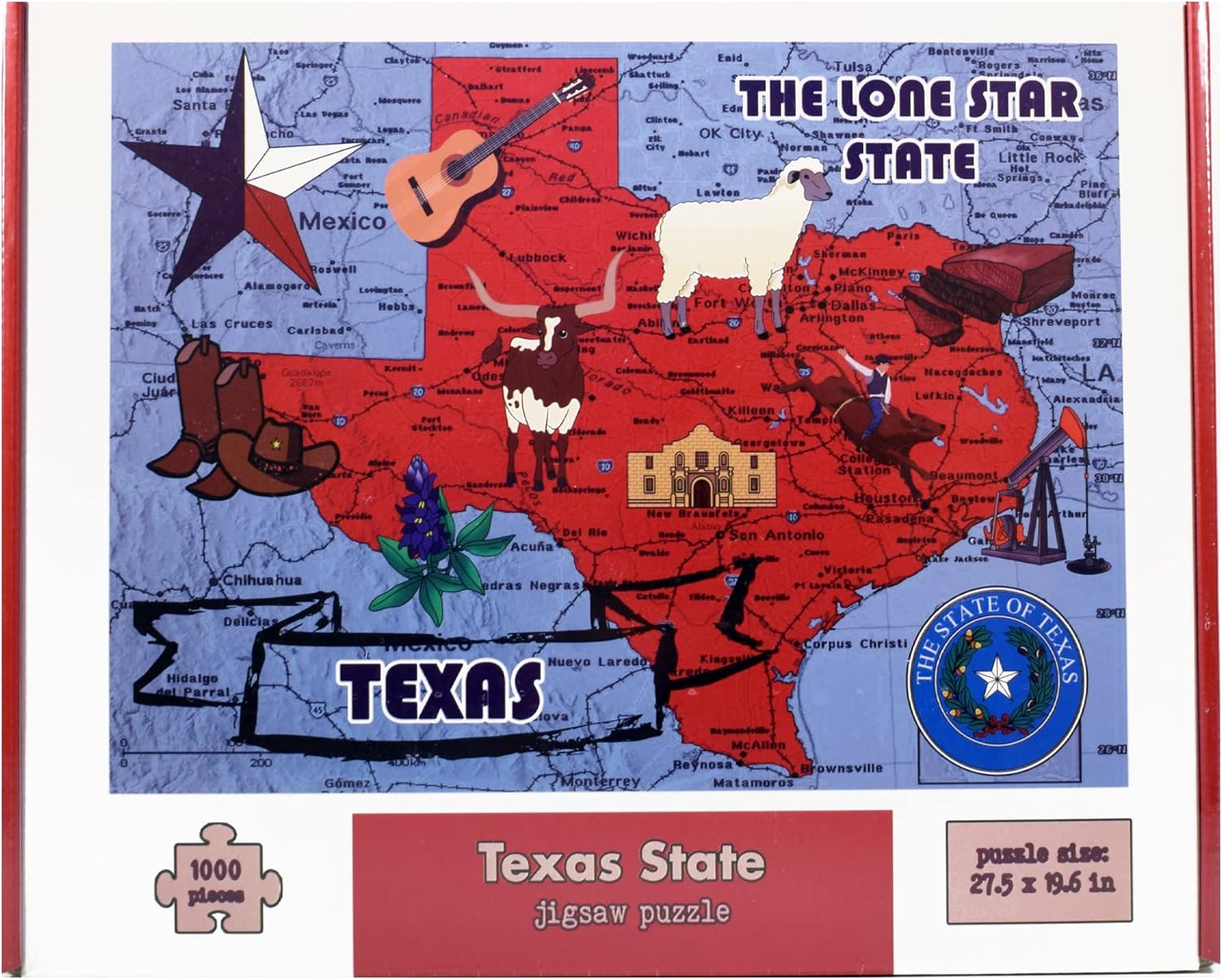 Amazon.com: Texas The Lone Star State 1000 Piece Jigsaw Puzzle : Toys ...