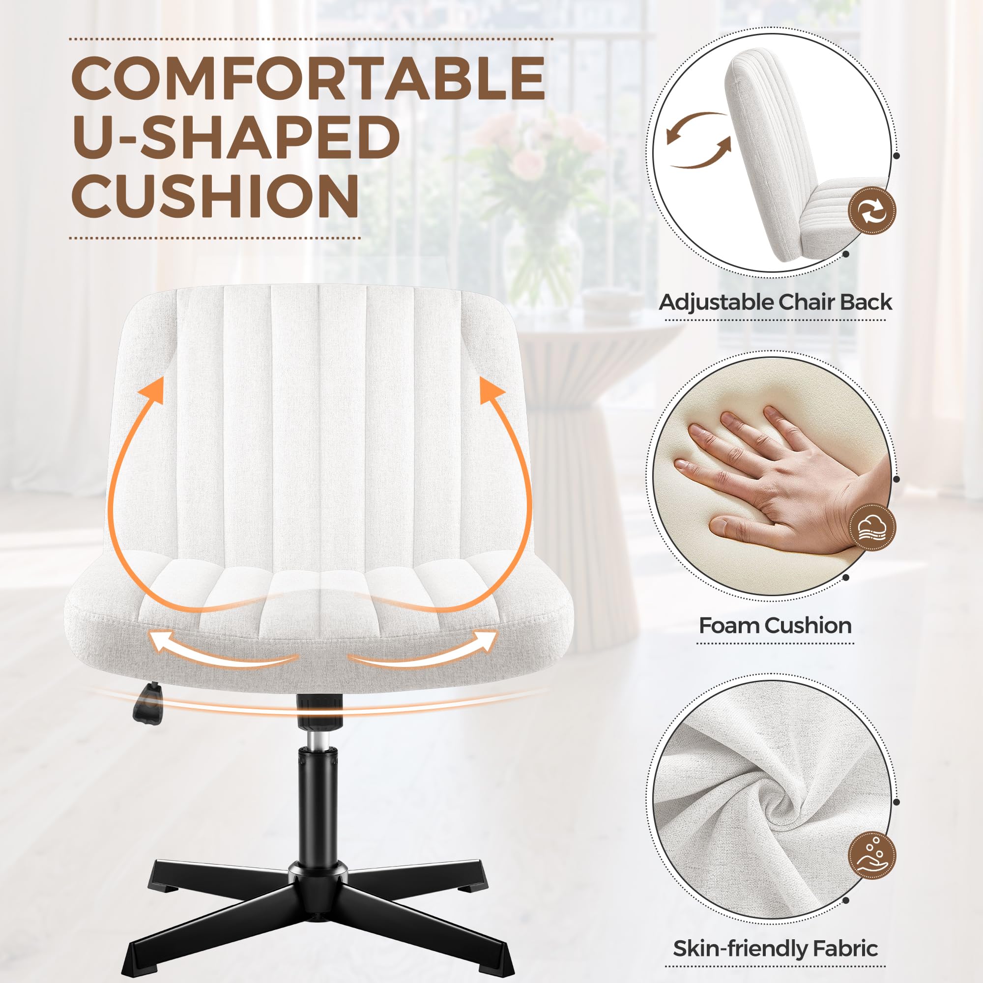 Snapklik.com : Shahoo Criss Cross Legged Office Desk Chair