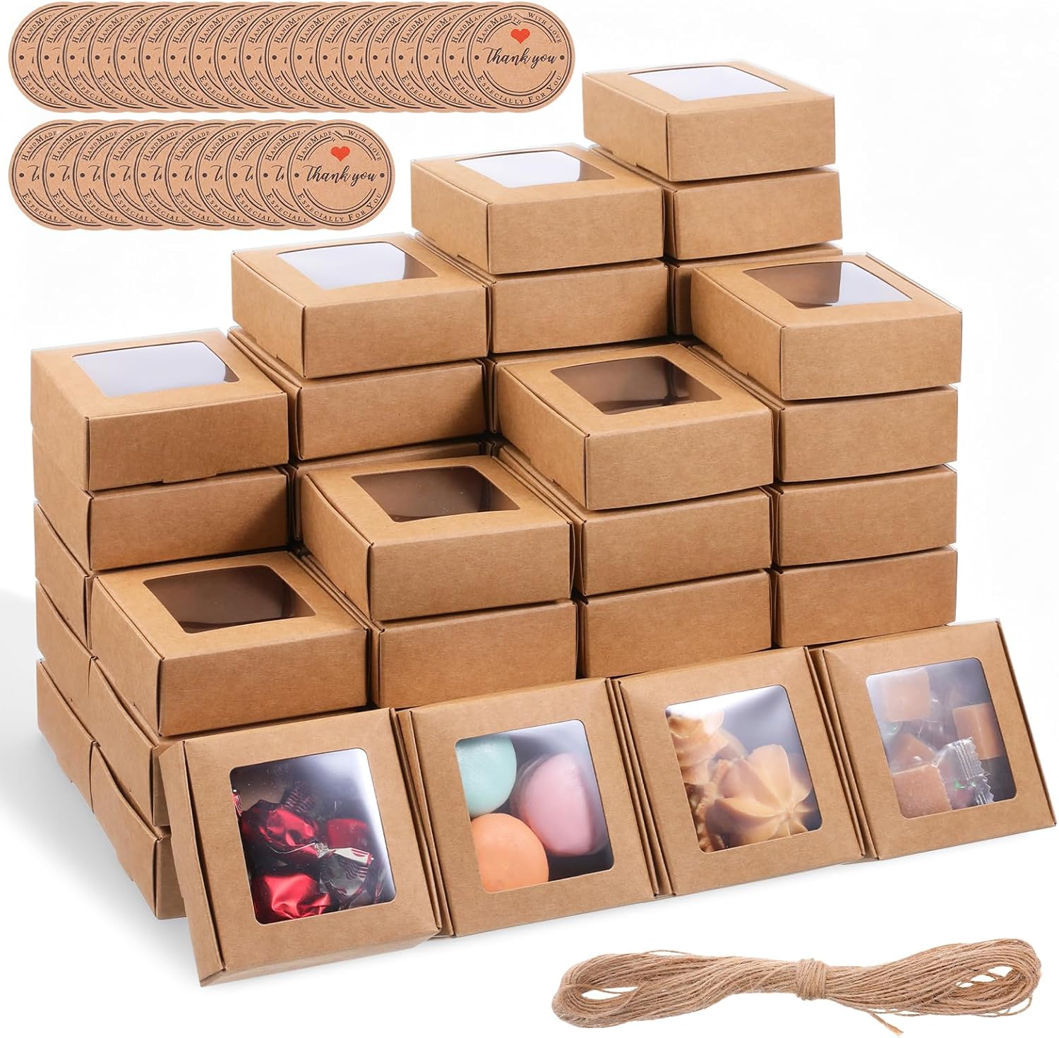 Amazon.com: 100 PCS Soap Boxes for Homemade Soaps, with 100 Tags and ...