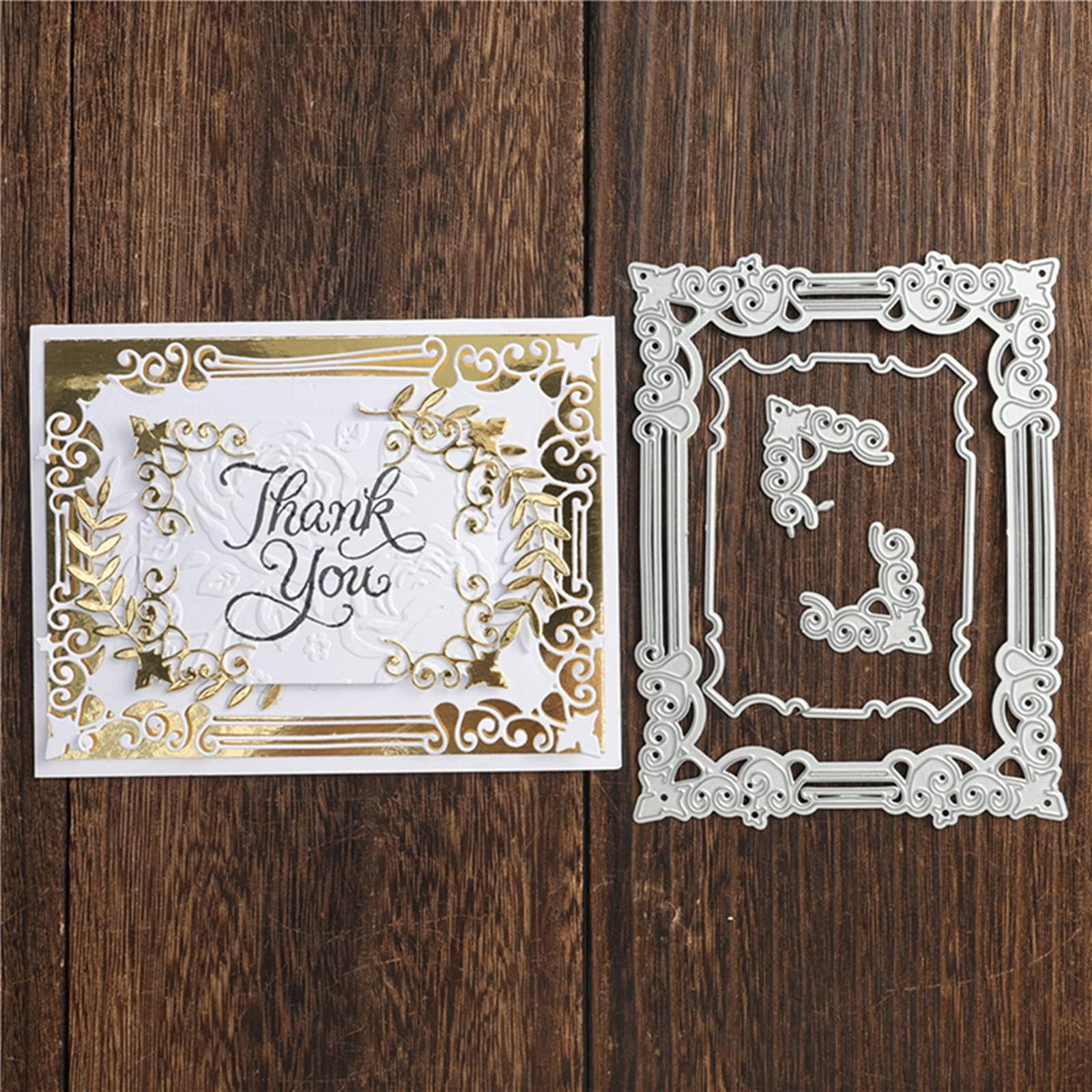 Amazon.com : 3 Pcs Pierced Square Frame Cutting Dies,DIY Scrapbooking ...