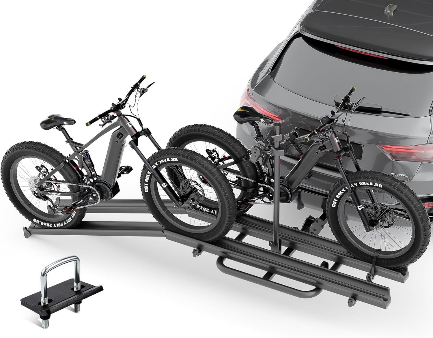Amazon.com: OBNAUX 2 EBike Rack with Ramp, up to 5" Fat Tire Carrier, 200 LBS Capacity Electric ...