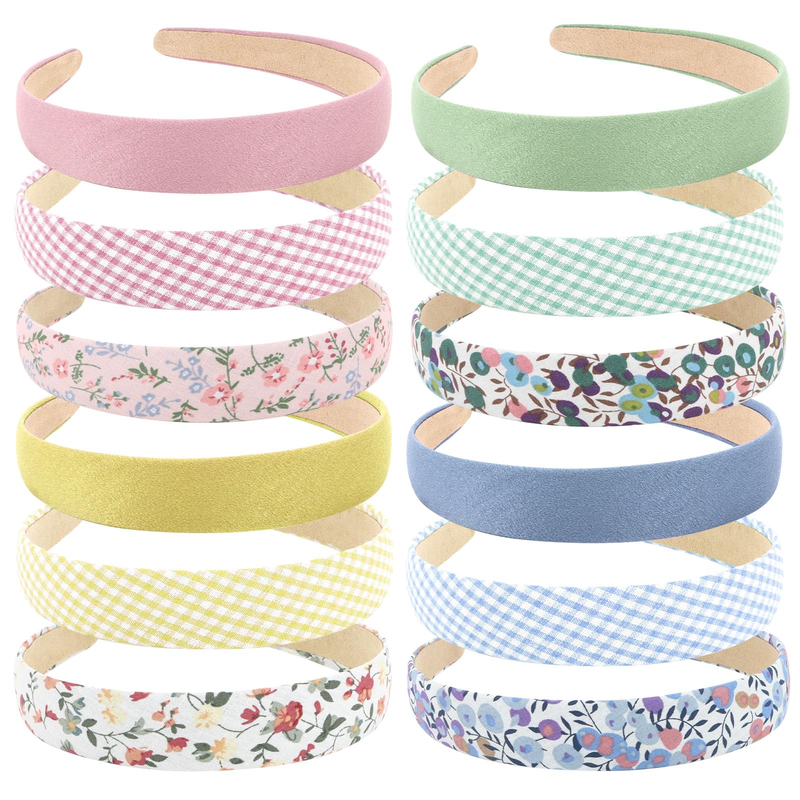 Amazon.com : Wecoe 12pcs Headbands for Women Plain Headbands Flower ...