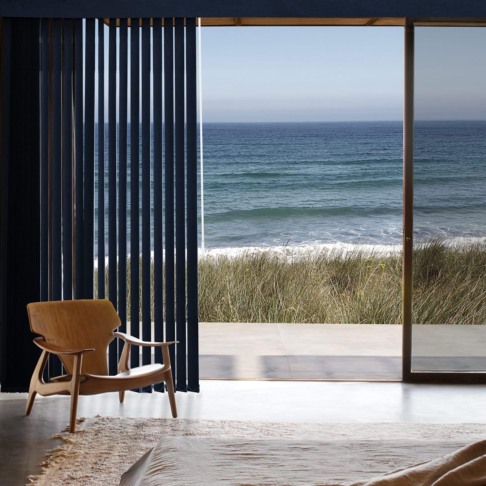Amazon.com: Cordless Vertical Blinds Window Blind, Black Blackout ...