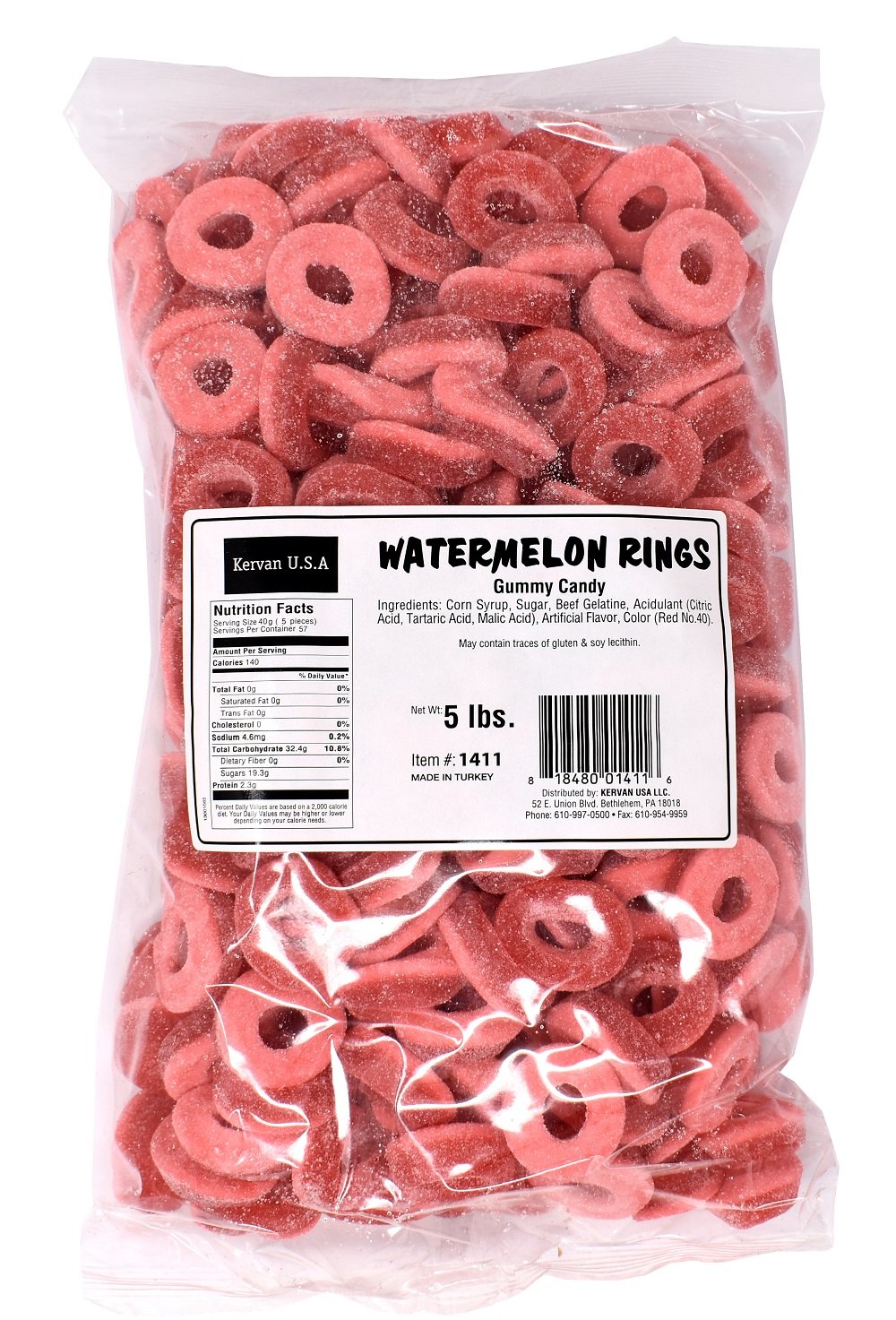 Amazon.com: Kervan Candy Bebeto Watermelon Rings - Fruity, Soft, Sweet ...