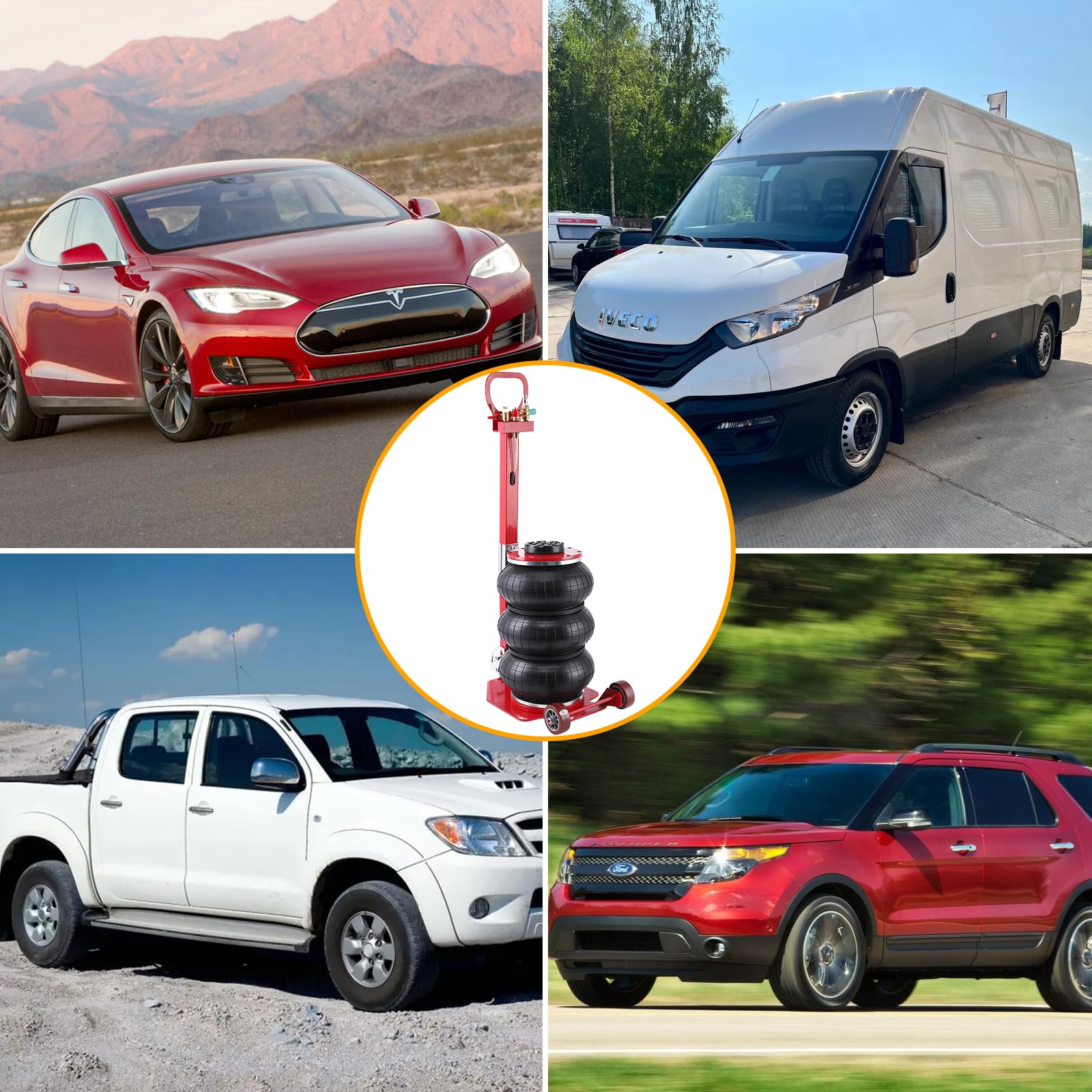 ACONEE Air Jack 3 Ton/6600 lbs Pneumatic Jack, Airbag Jack Adjustable ...