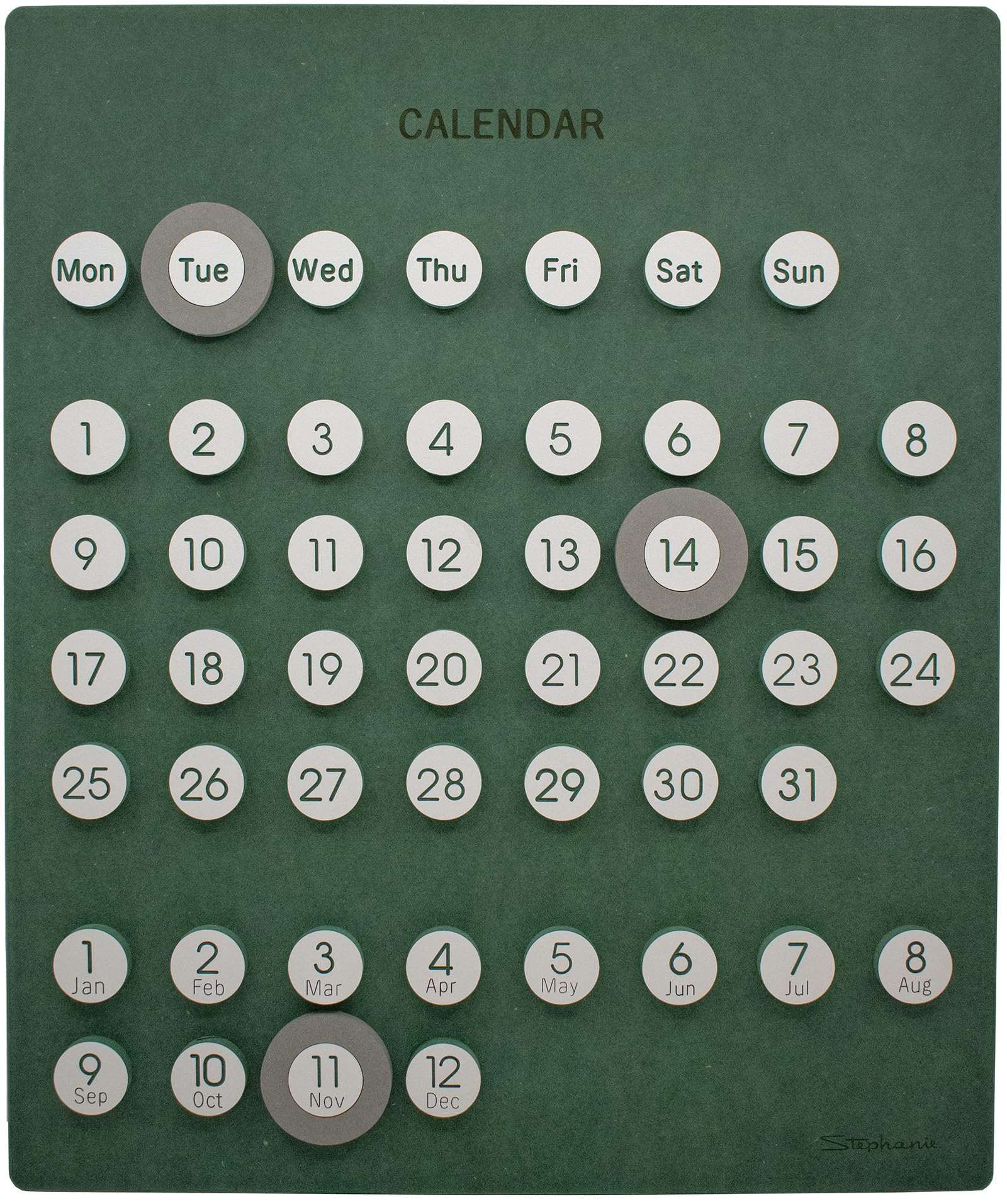 Amazon.com: Modern Ring-A-Date Perpetual Large Wooden Wall Calendar ...