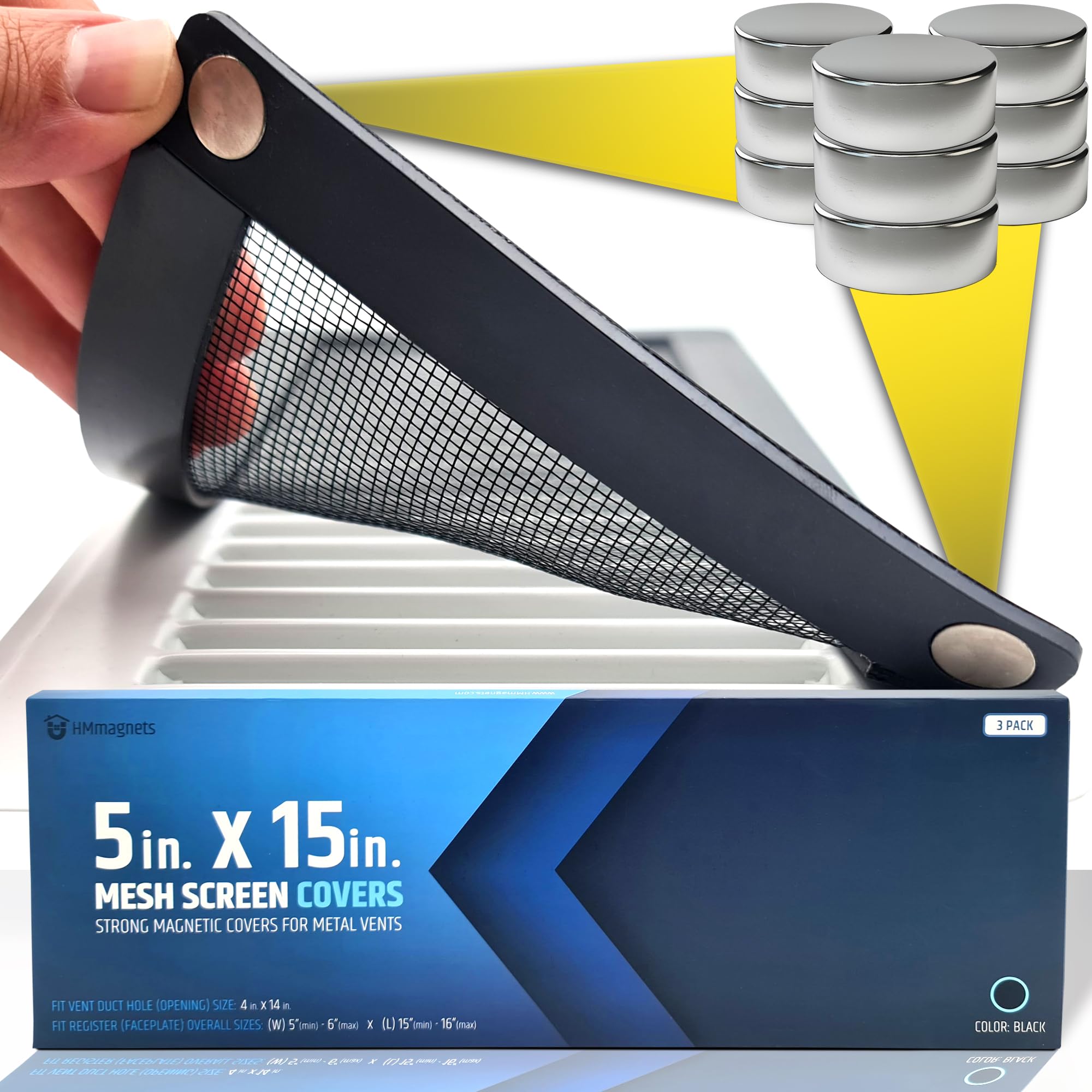 Powerful Magnetic Vent Screen Mesh Covers (3-Pack) That Will Never Move ...