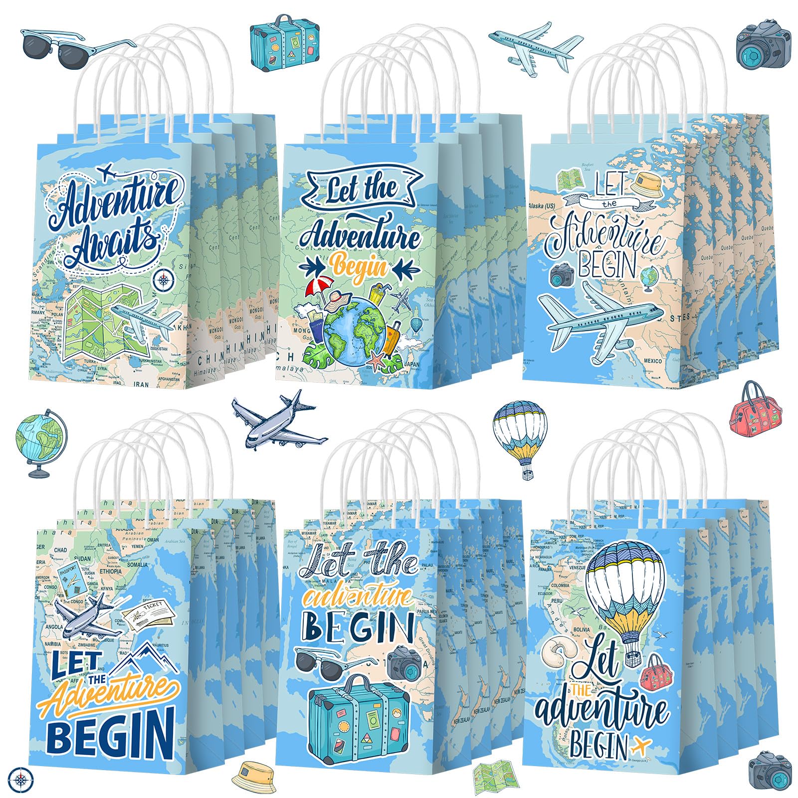 Amazon.com: Yeaqee 24 Pcs Adventure Themed Party Favor Bags Adventure ...