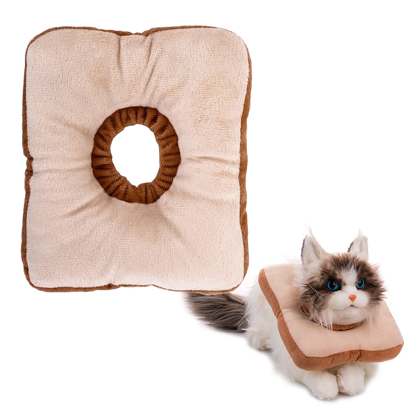 cobee Adjustable Cat Recovery Collar, Cute Toast Neck Cone After ...