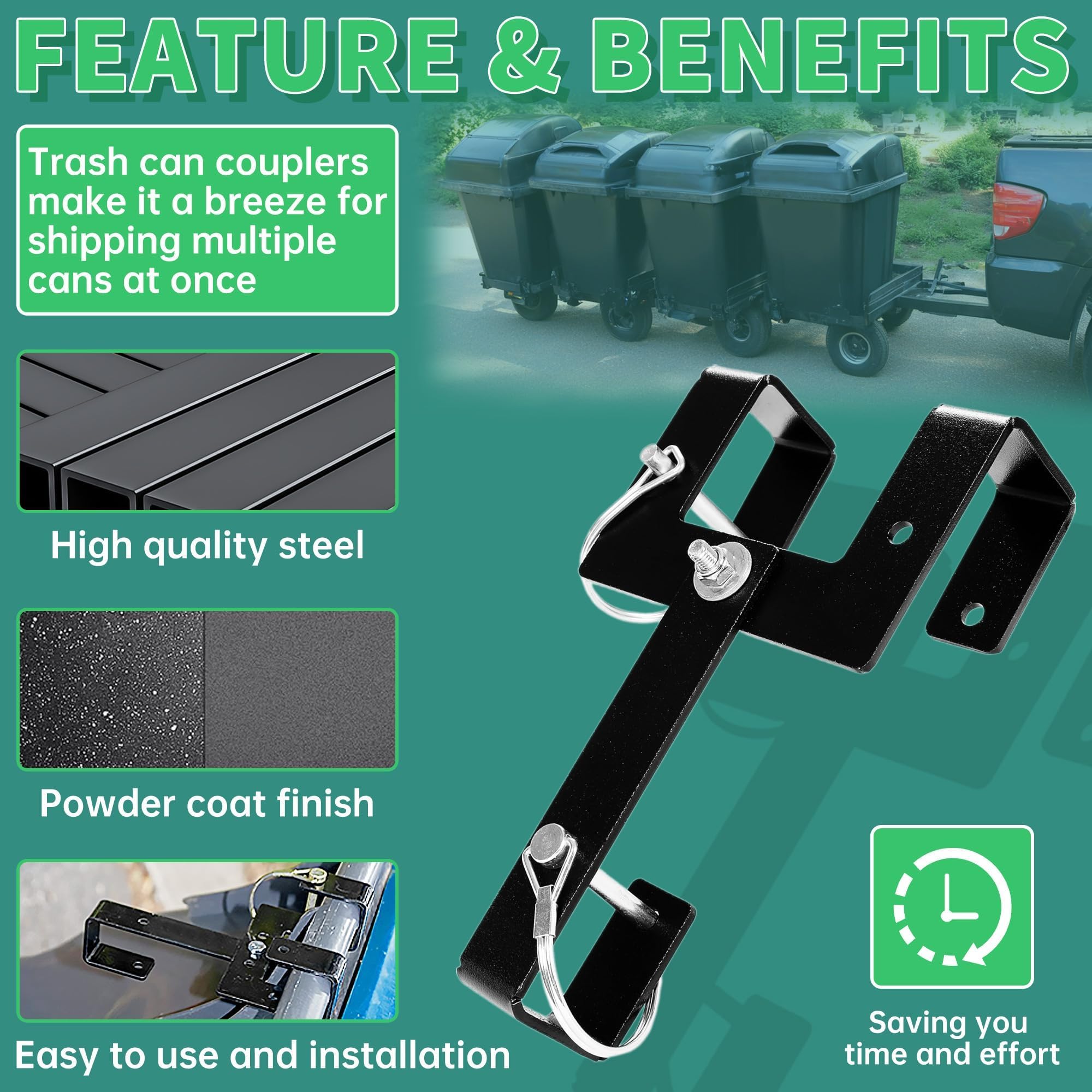 Snapklik.com : Universal Can Couplers Receiver Multiple Wheeled Trash/Recyclable Containers Hook ...
