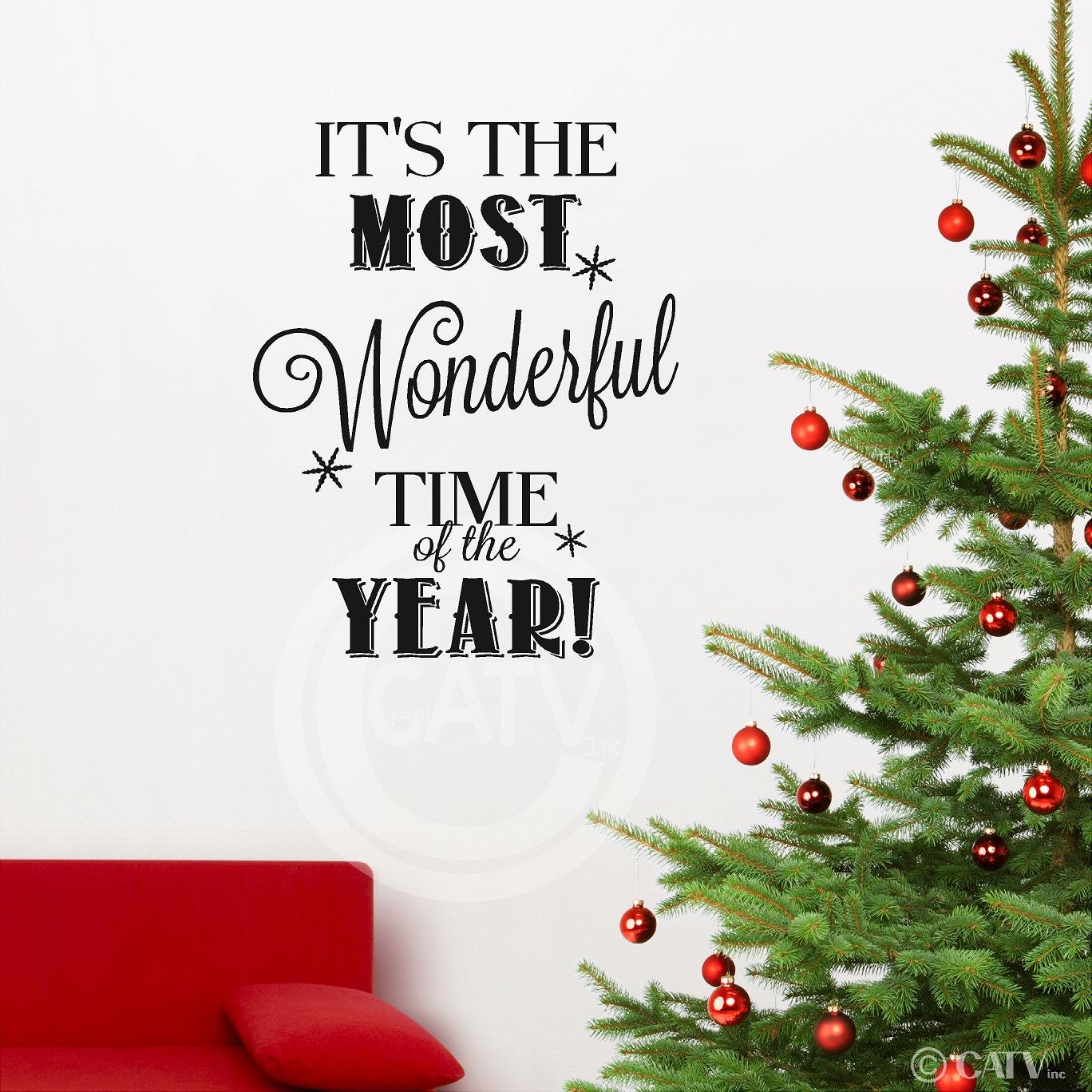 It's The Most Wonderful Time of The Year! Wall Saying Vinyl Lettering ...