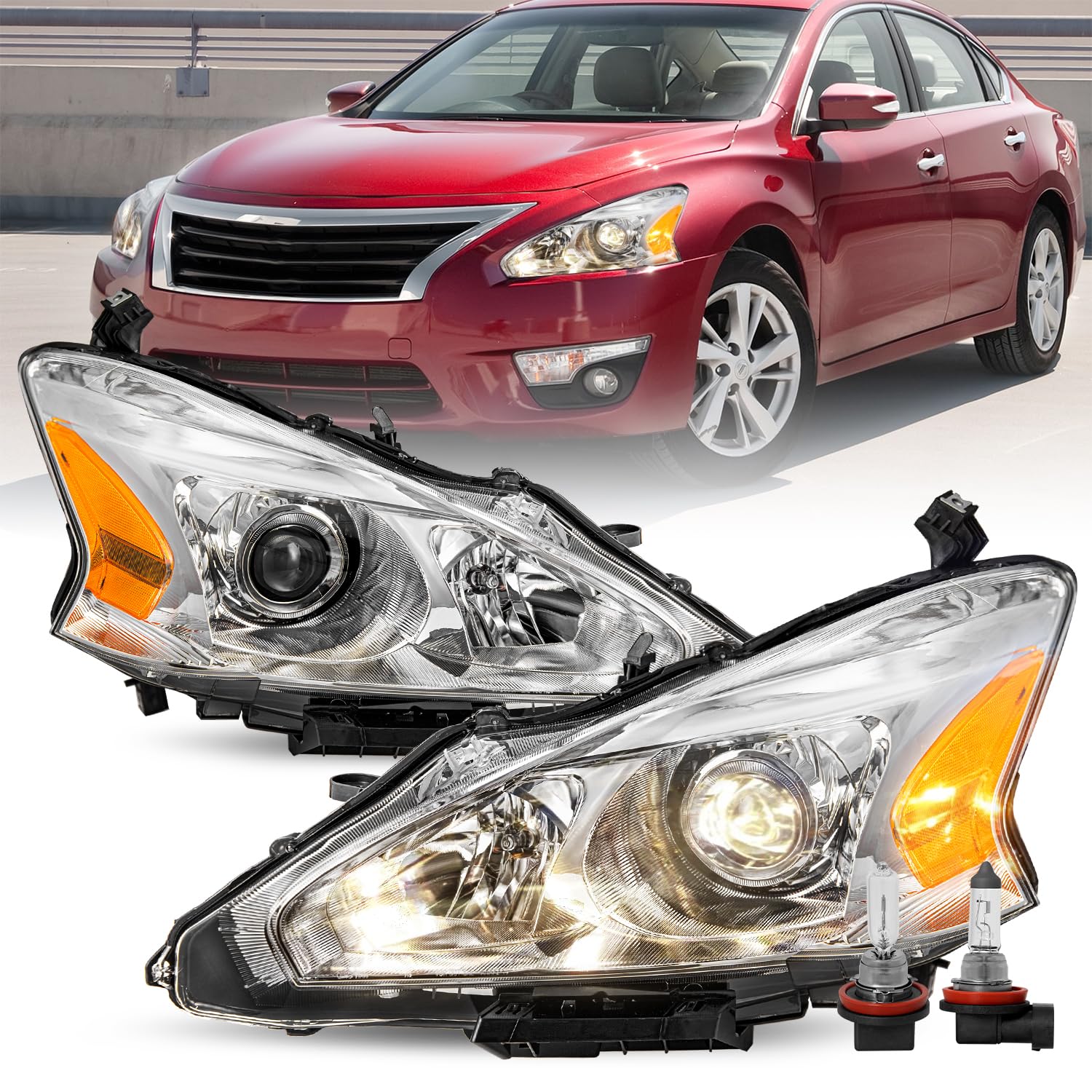 Amazon.com: SOCKIR Headlight Assembly Compatible with 4-Door Sedan 2013 ...