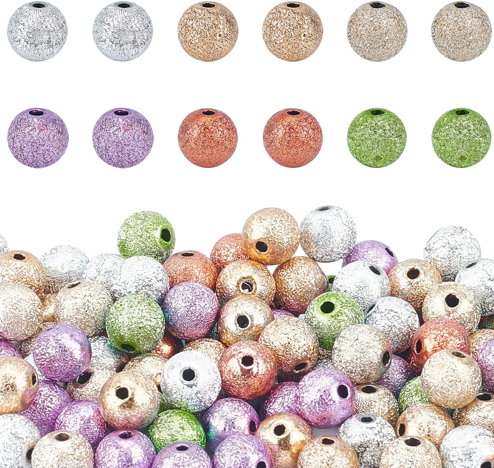Amazon.com: PH PandaHall 120pcs 8mm Sparkle Acrylic Beads, 6 Colors ...