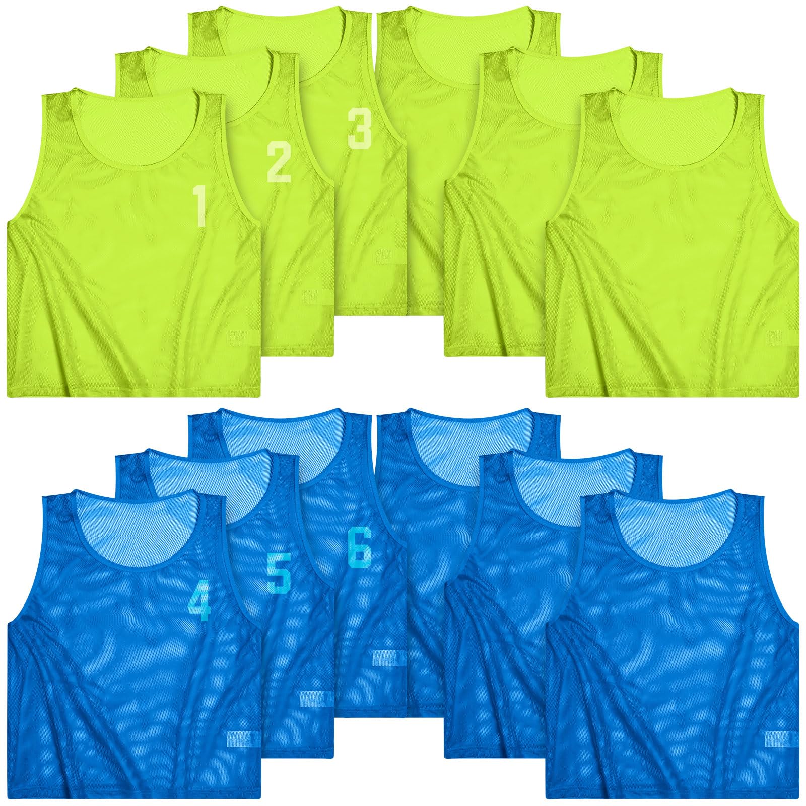 Amazon.com: Boyiee 12 Pieces Pinnies Scrimmage Vests, Nylon Mesh Team ...