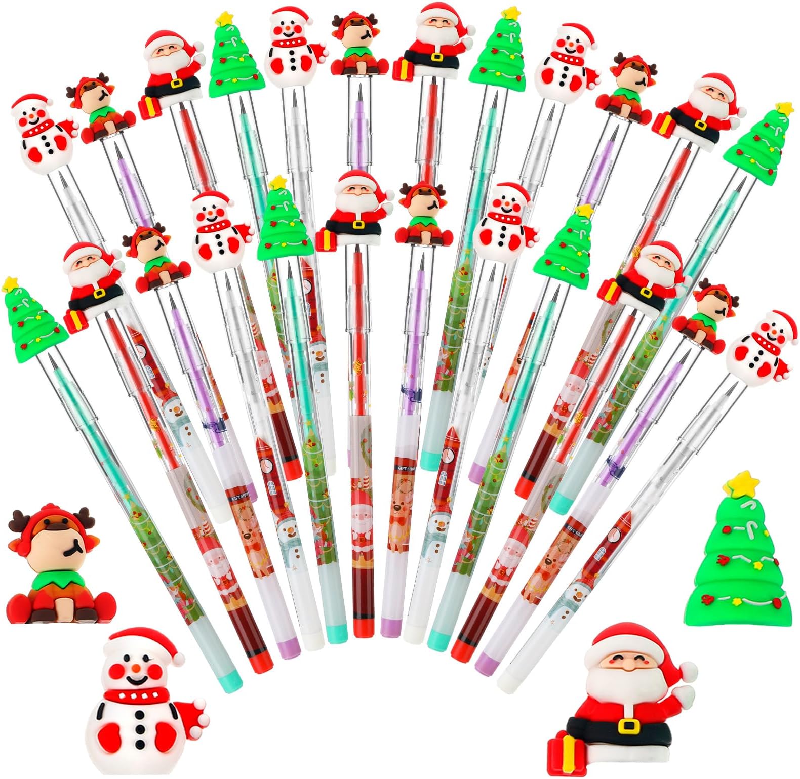 Amazon.com : Tenceur 72 Pcs Christmas Pencils Assorted Multi Point ...