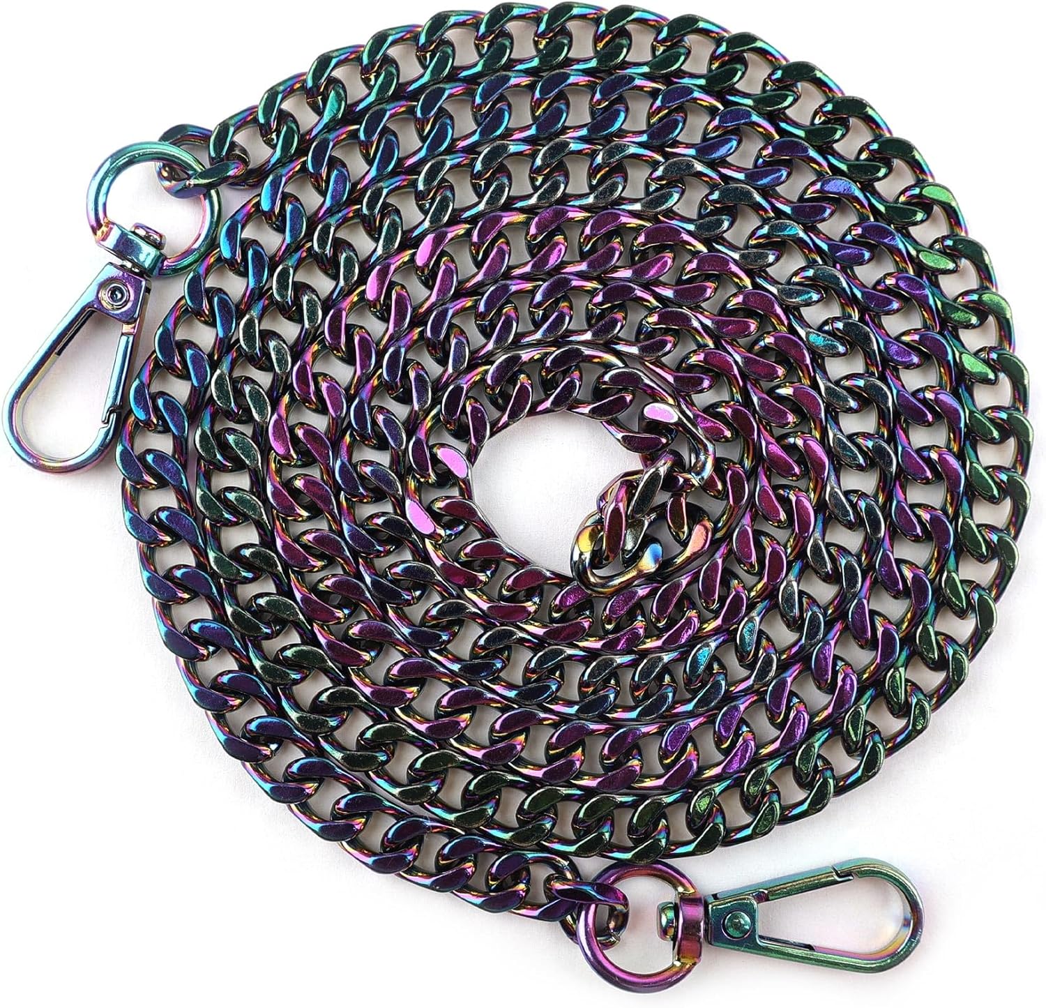 Amazon.com: Framendino, 38inch Rainbow Metal Purse Chain Straps Flat ...