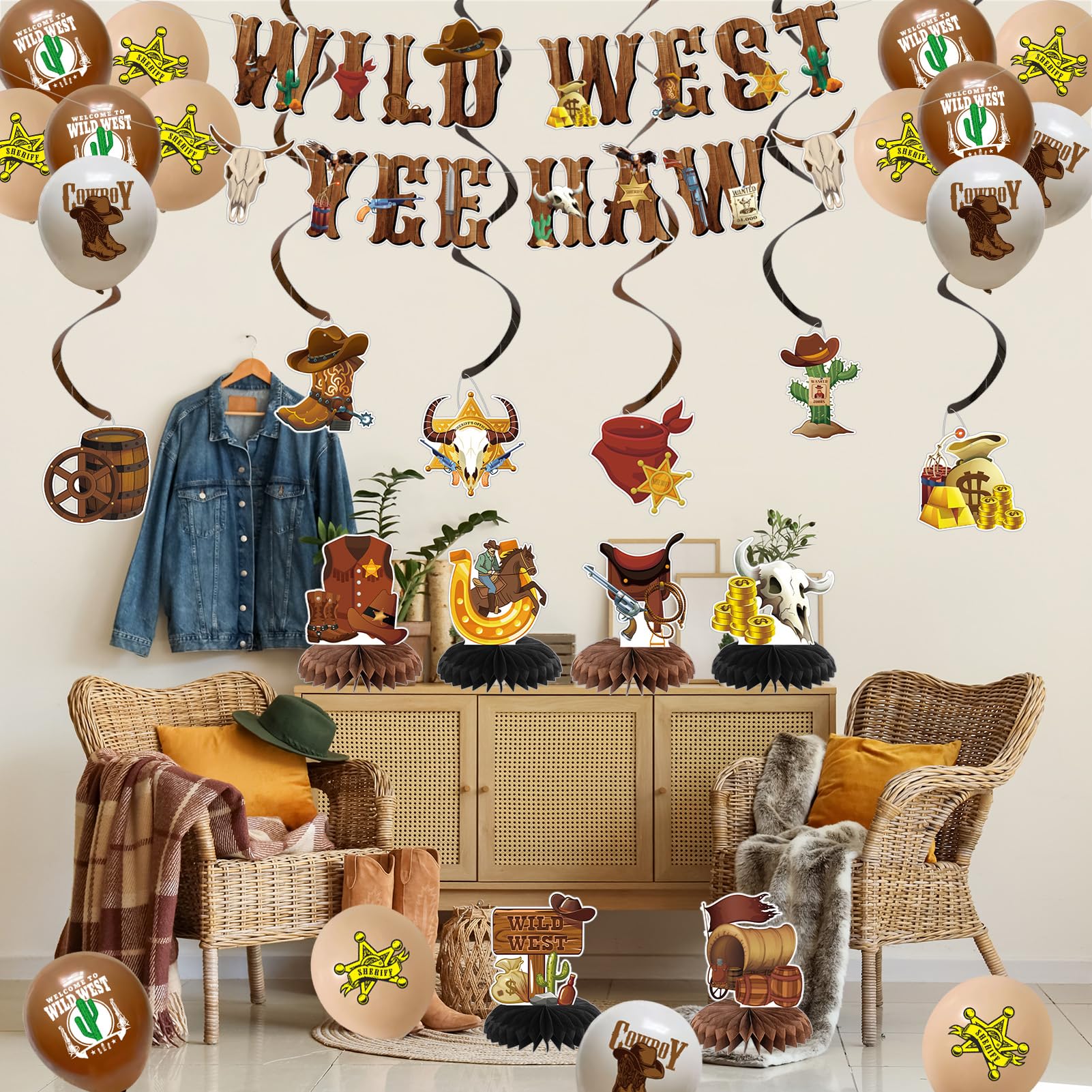 Snapklik.com : Western Party Decorations, Cowboy Birthday Baby Shower ...