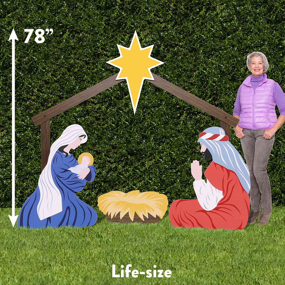 Buy Outdoor Nativity Store Holy Family Outdoor Nativity Set (Life-Size ...