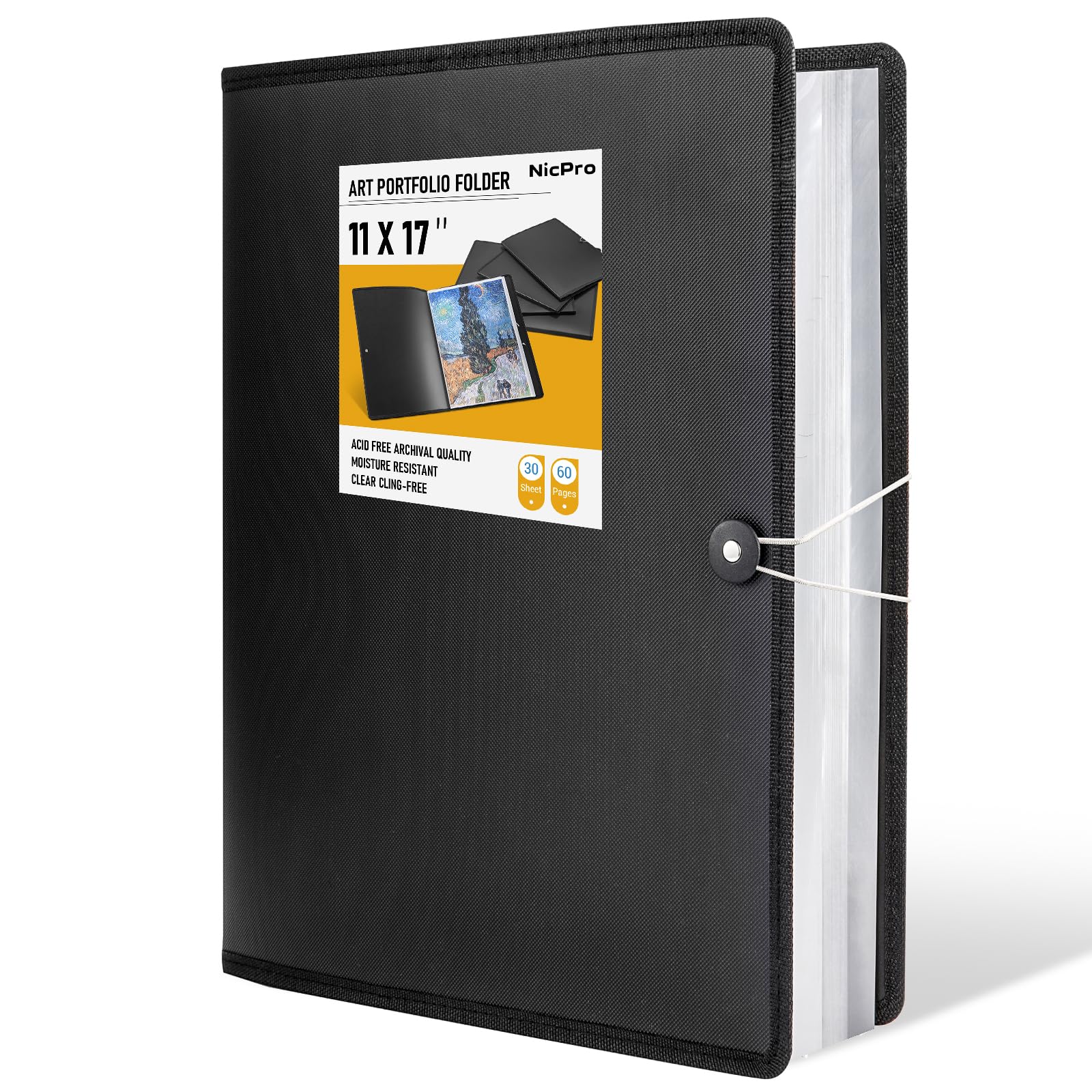 Nicpro Art Portfolio 11x17", Upgraded Large Portfolio Folder for ...