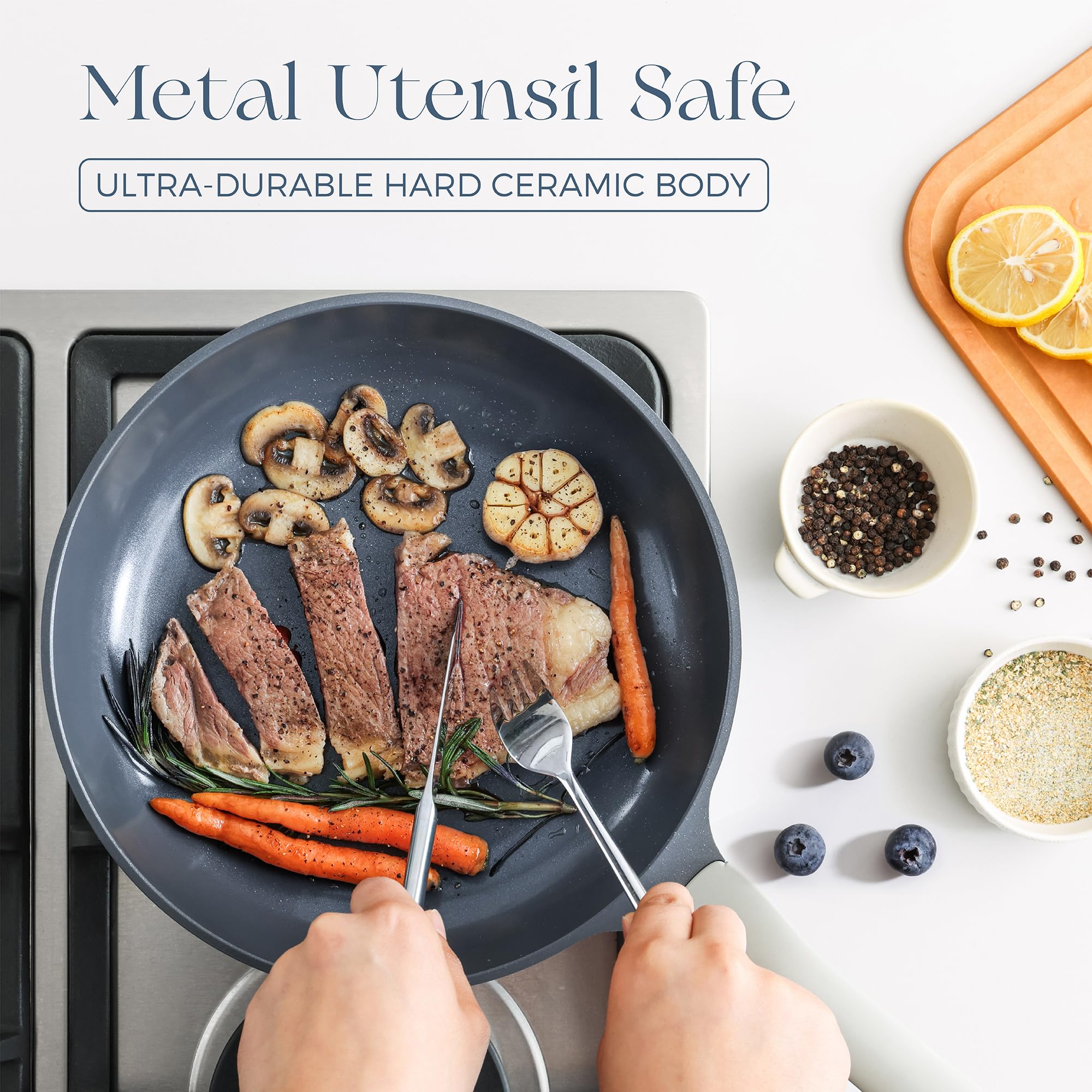 Snapklik.com : Ceramic Nonstick Pots And Pans Set, 9 Pieces Non Toxic ...